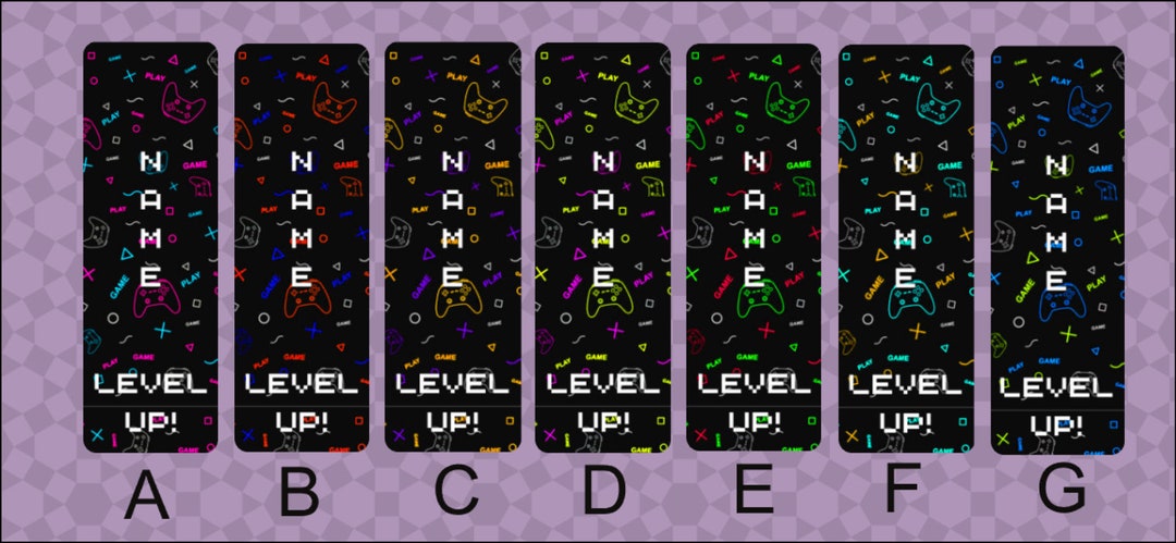 Gaming Level up Vibrant Bookmarks | Select From 7 Unique Colors ...