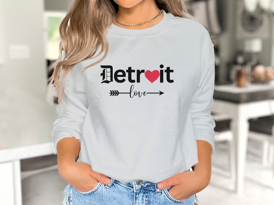 Detroit Love T-shirt, Unisex Tee With Heart Design, Arrow Graphic Shirt ...