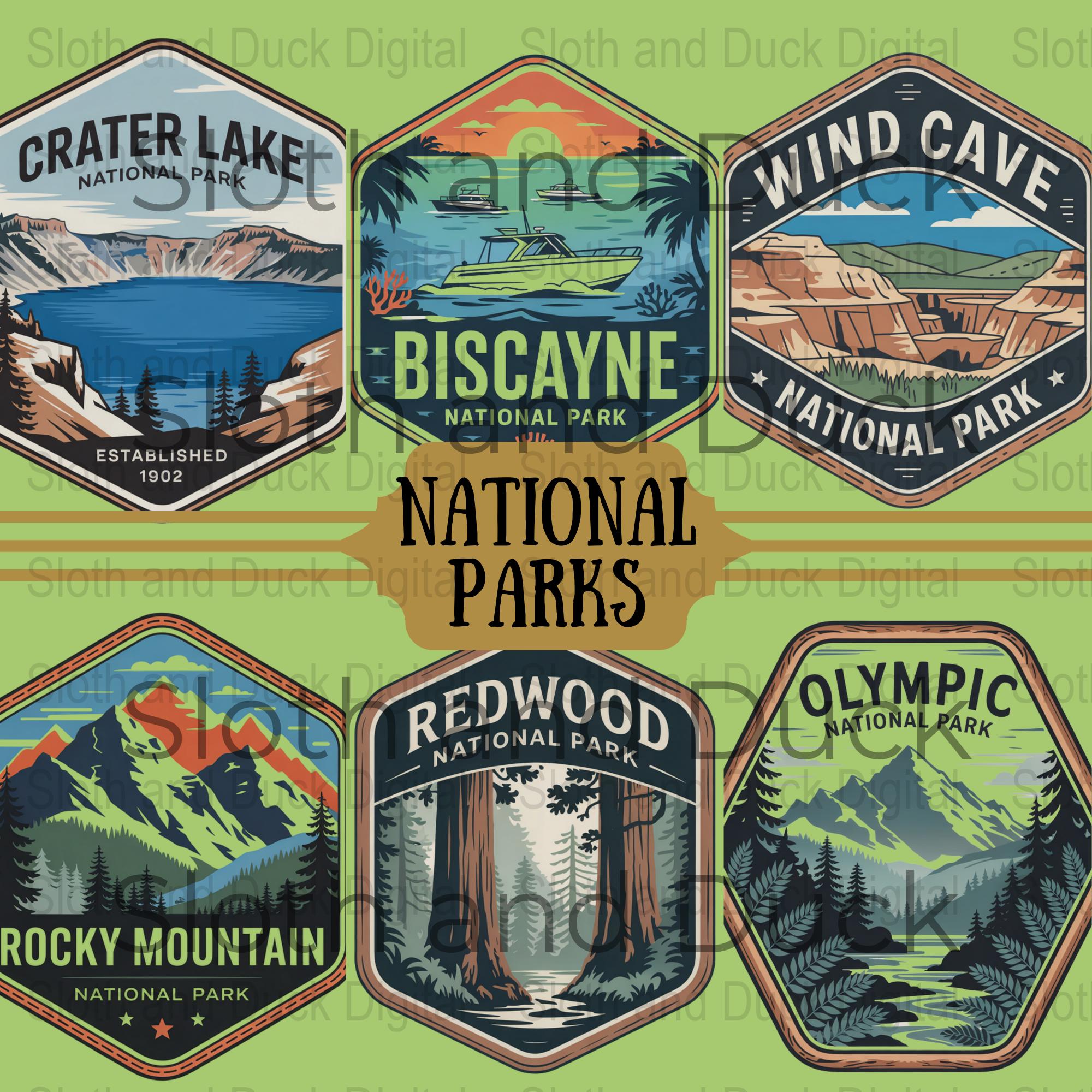 National Parks PNG SVG Bundle: 63 US Parks, Transparent Background ...