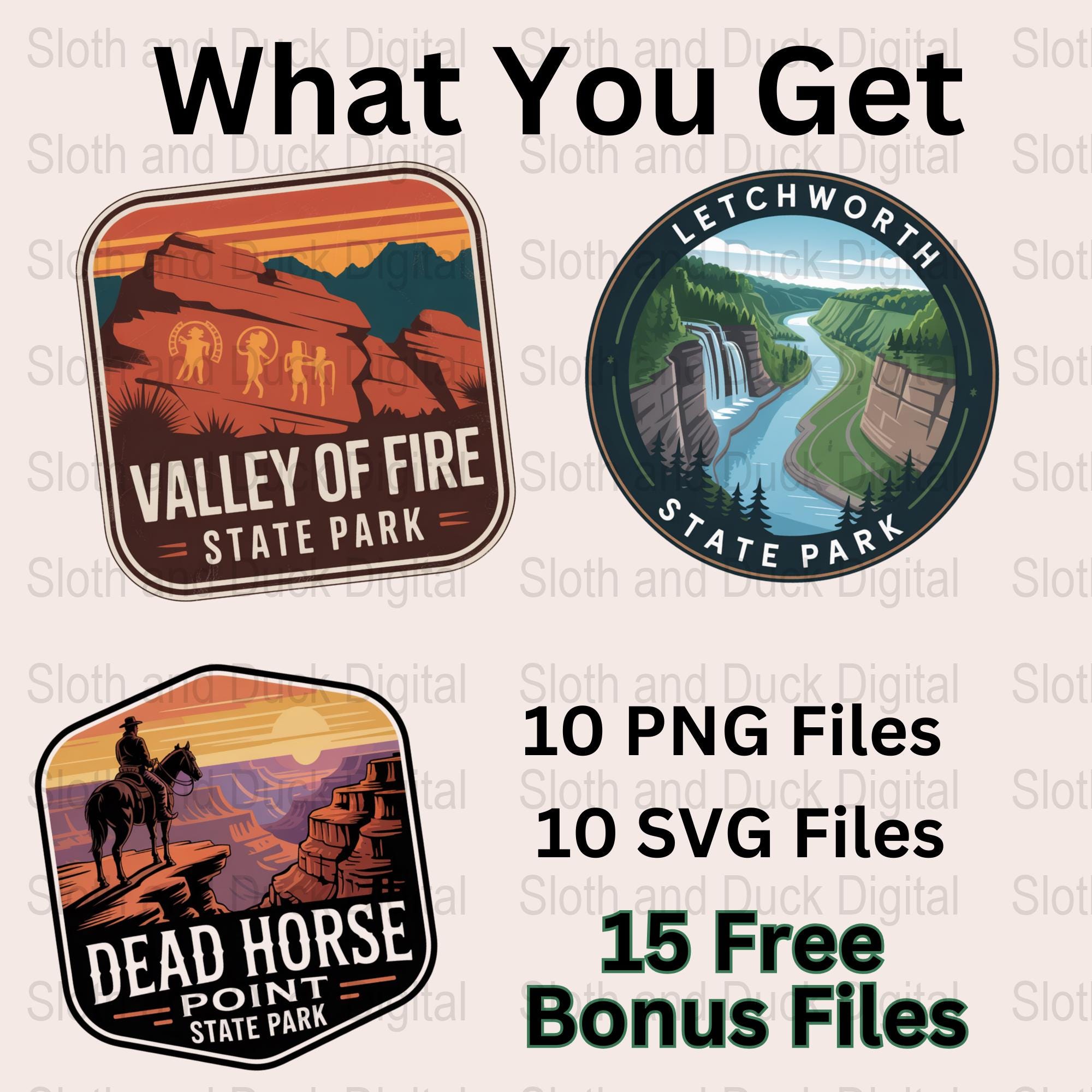 State Park Badges PNG SVG Bundle: Stickers, T-shirt Design (digital ...