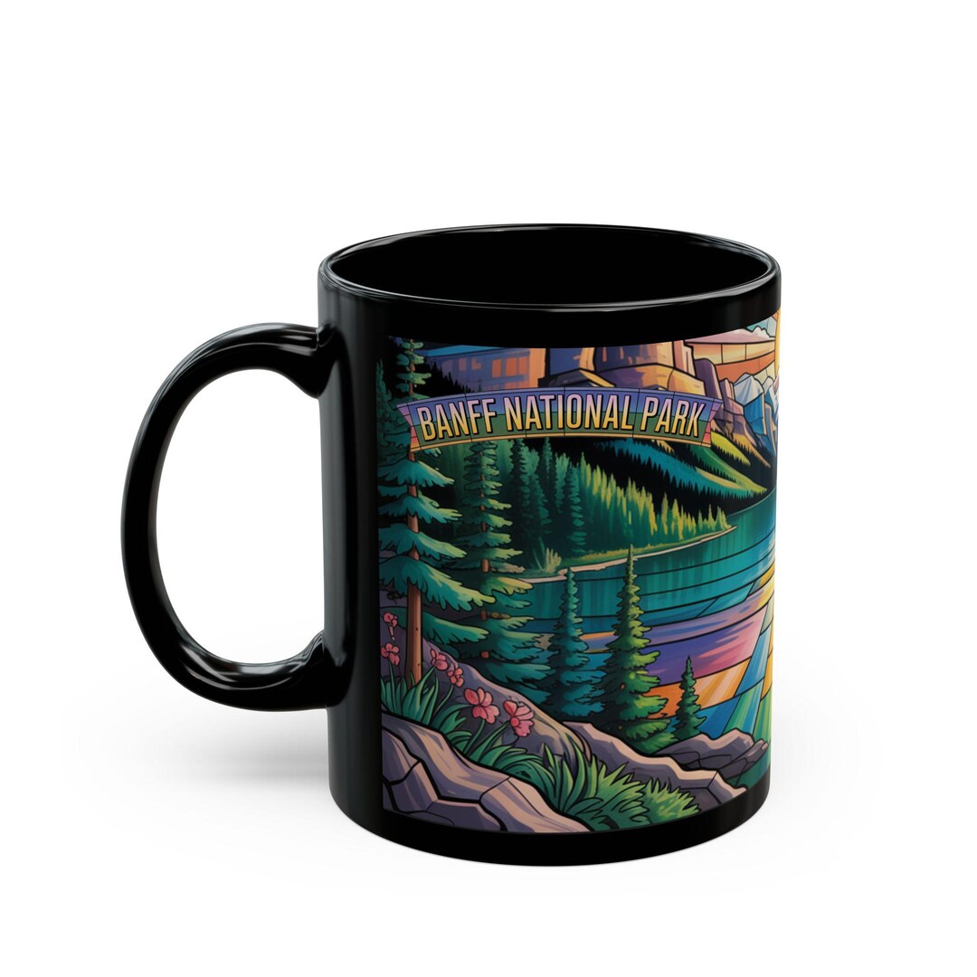 Banff National Park Mug: Stained Glass Canadian Rockies Coffee Cup - Etsy