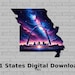 50 States Png Bundle, United States Landmarks, State Outline Png, State ...