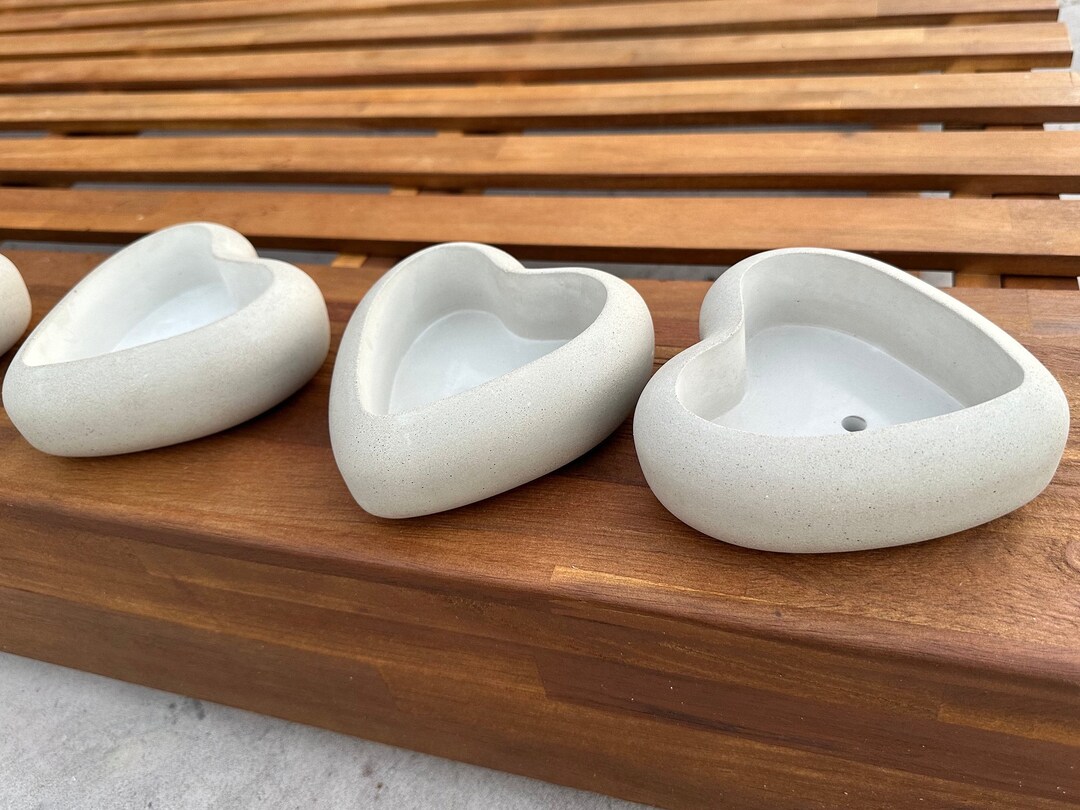 Concrete Open Heart Pot - Pot Only - Etsy