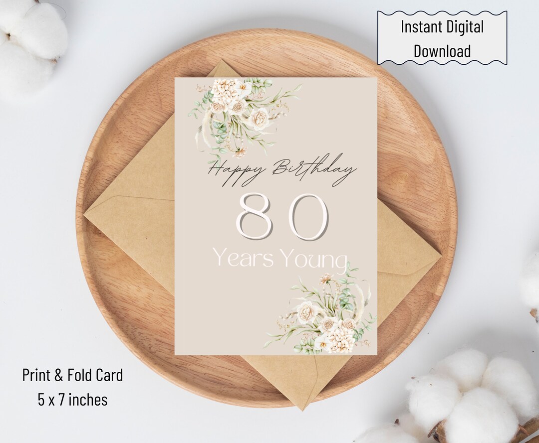 Printable 80th Birthday Card for a Special Mum or Grandma - Etsy