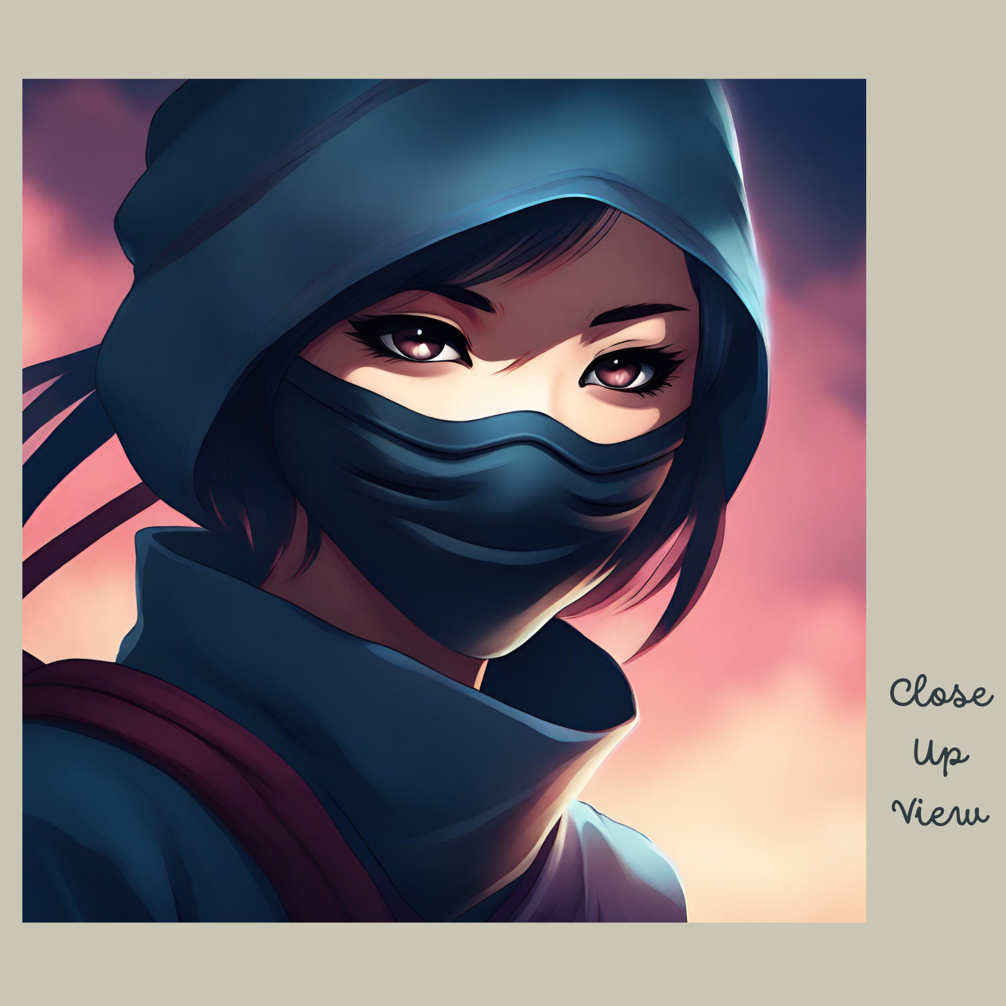 Printable Anime Ninja Girl Art, Instant Digital Download, Anime Wall ...