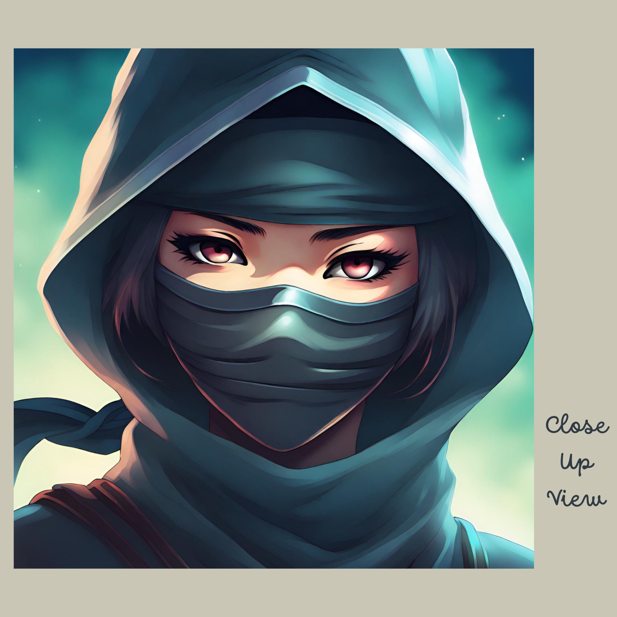 Printable Anime Ninja Girl Art, Instant Digital Download, Anime Wall ...