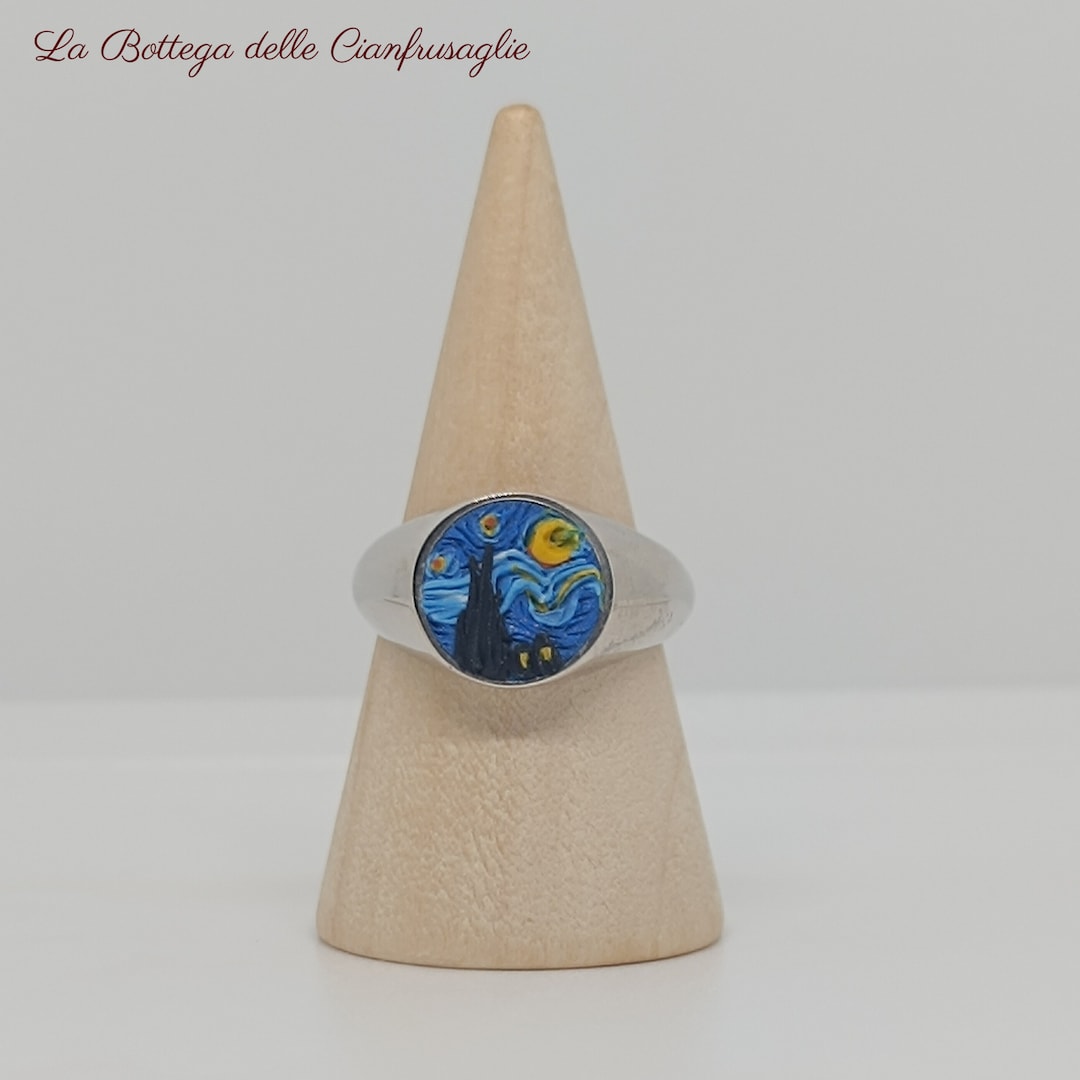 Van Gogh Starry Night, Adjustable Ring S925 - Etsy