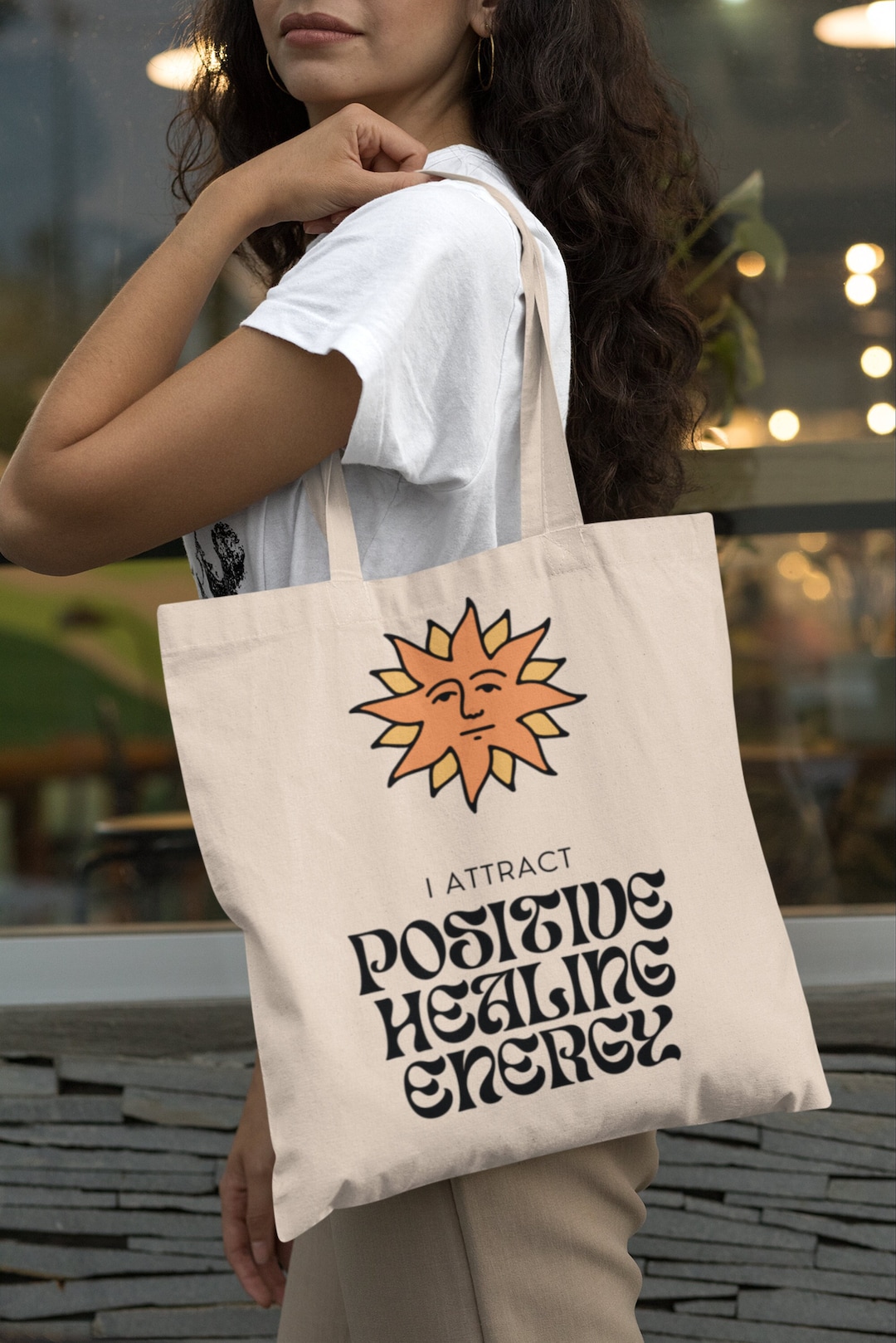 Natural Tote Bag Positive Affirmations and Manifestations/perfect for ...