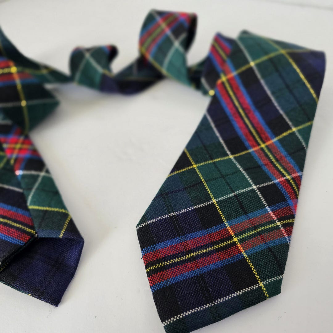 Made in Scotland Tie ALLISON Tartan Clan Blue Green Plaid 100% New Wool ...