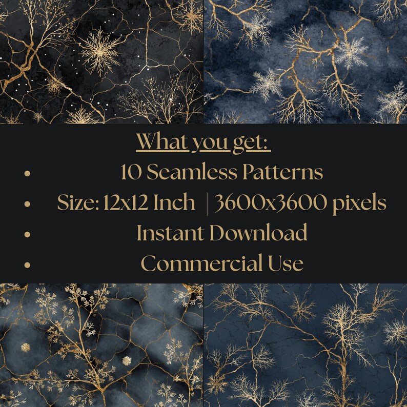 Kintsugi Digital Paper, 10 Gold Marble Patterns, Abstract Stone Texture ...