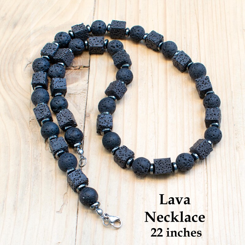 Lava Bead Necklace - Etsy