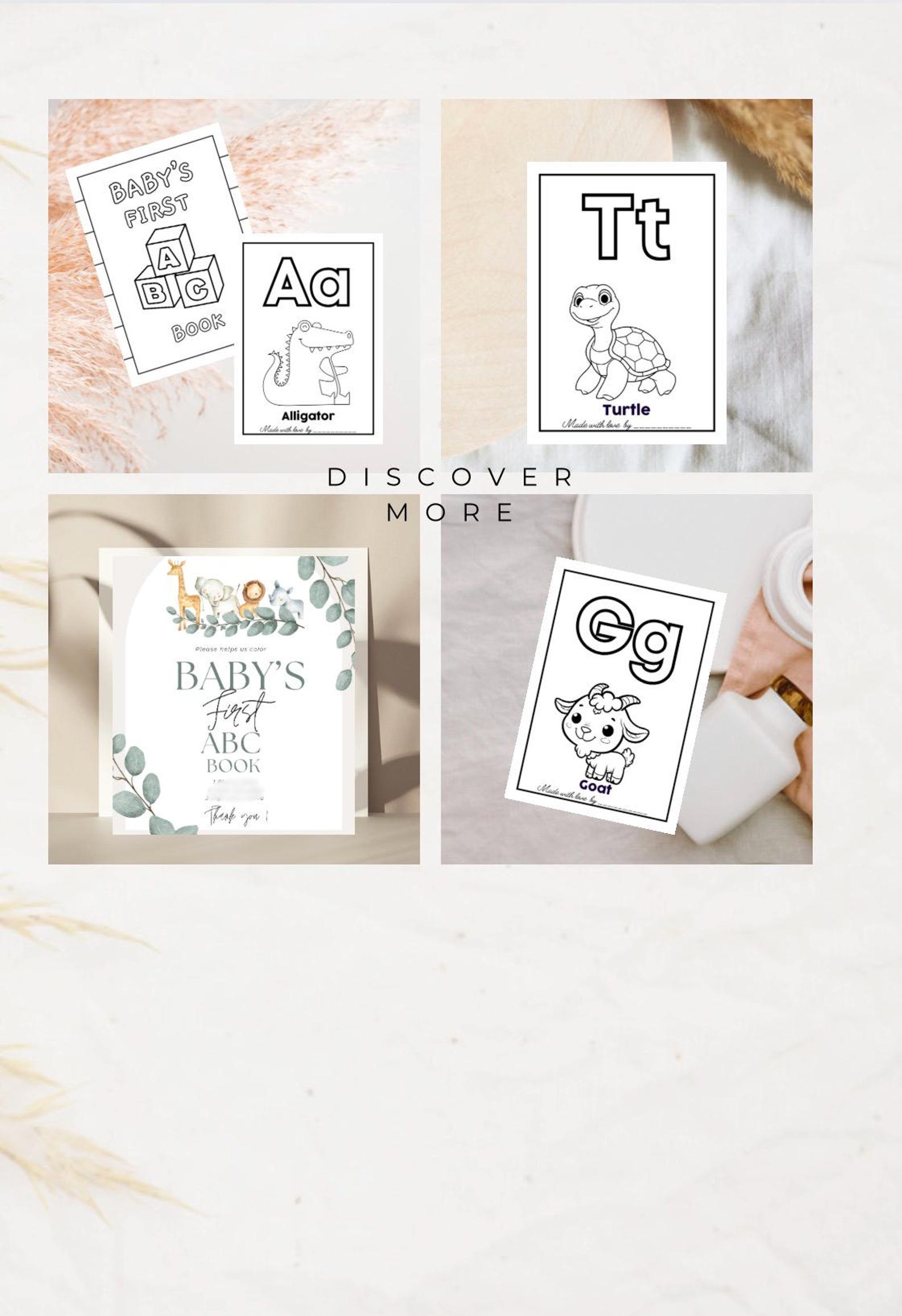 Baby Shower ABC Book, First Alphabet Book, Baby's First ABC Book, - Etsy