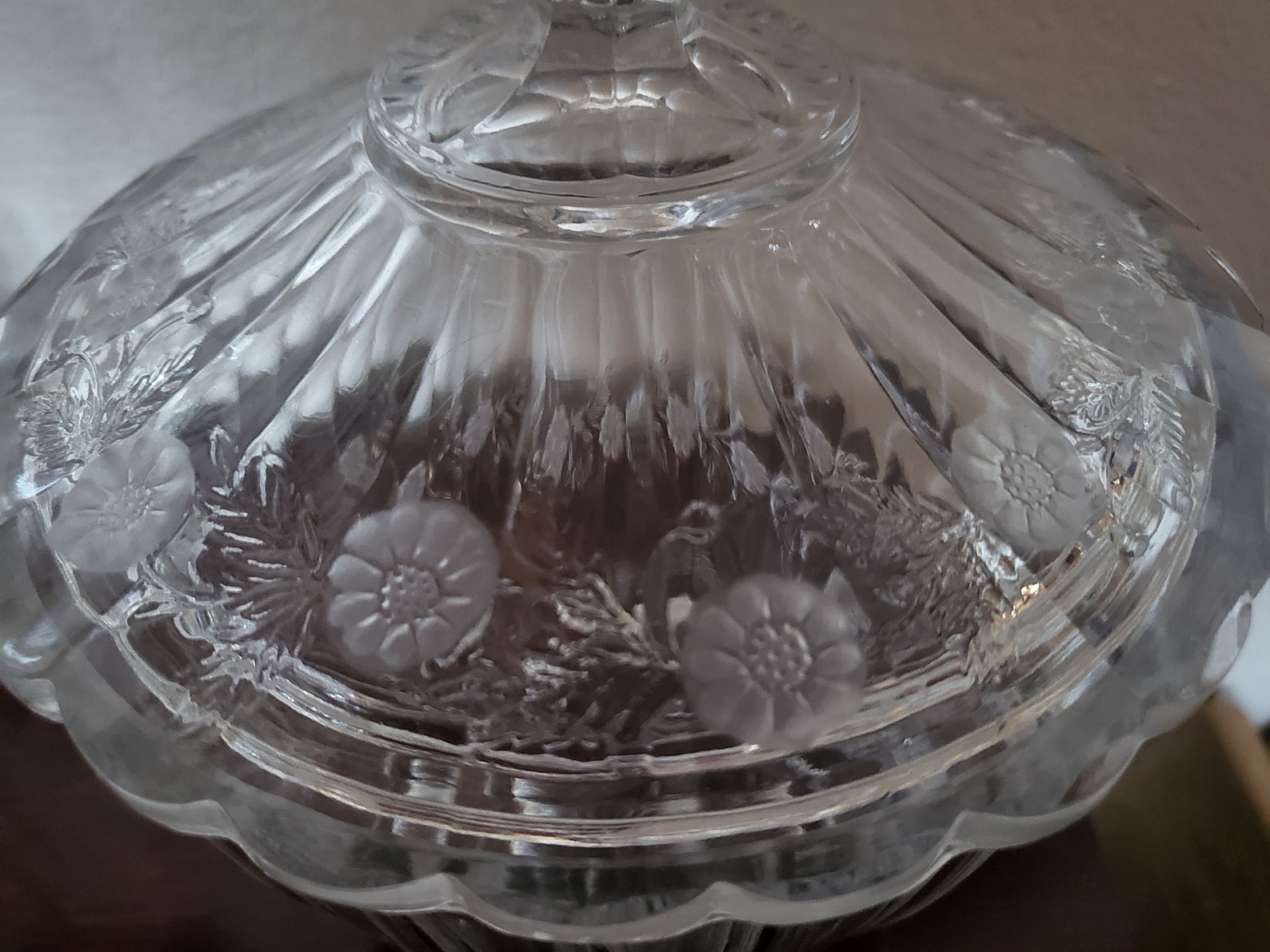 Heavy Crystal Lidded Candy Jar With Harp/lute Finial - Etsy