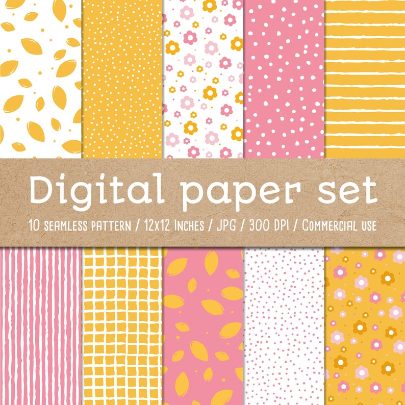 10 Seamless Digital Paper Pack. Paper Craft. Paper Collage. - Etsy