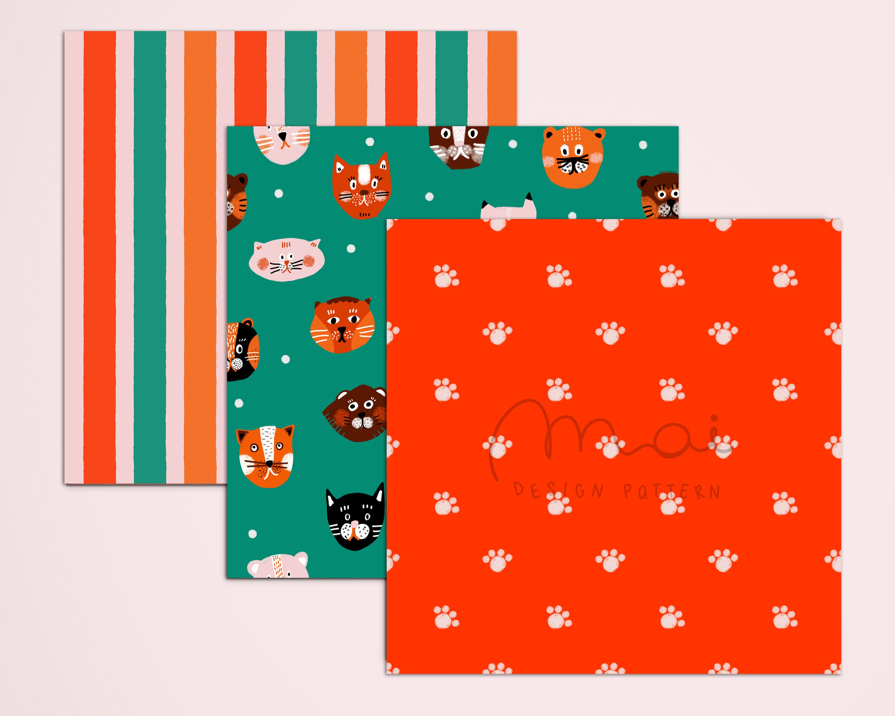 Printable Digital Cats Paper Seamless Scrapbook Cat Pattern - Etsy