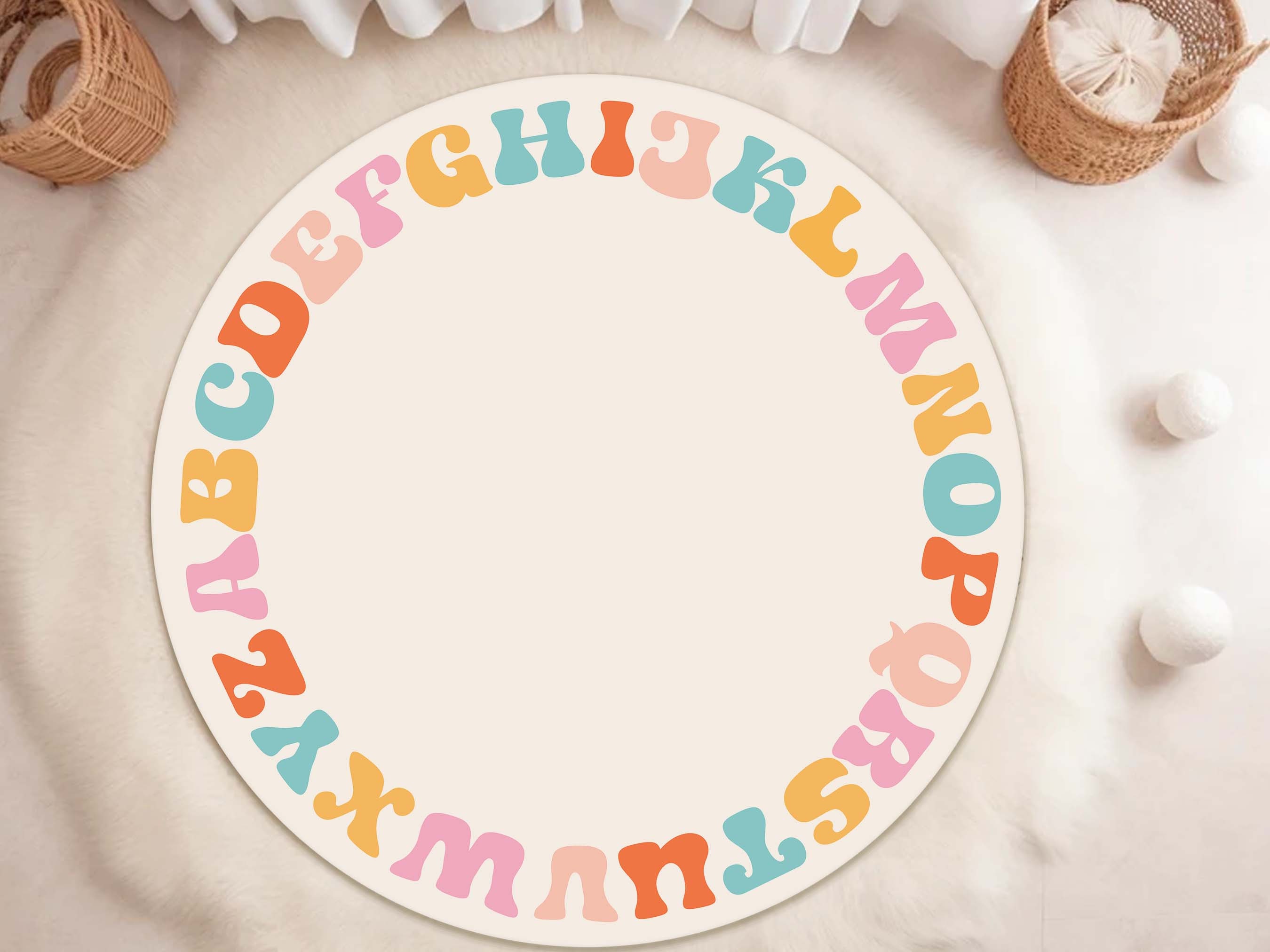 ABC Nursery Rug, Alphabet Playmat for Kids Room, Classroom Toddler ...