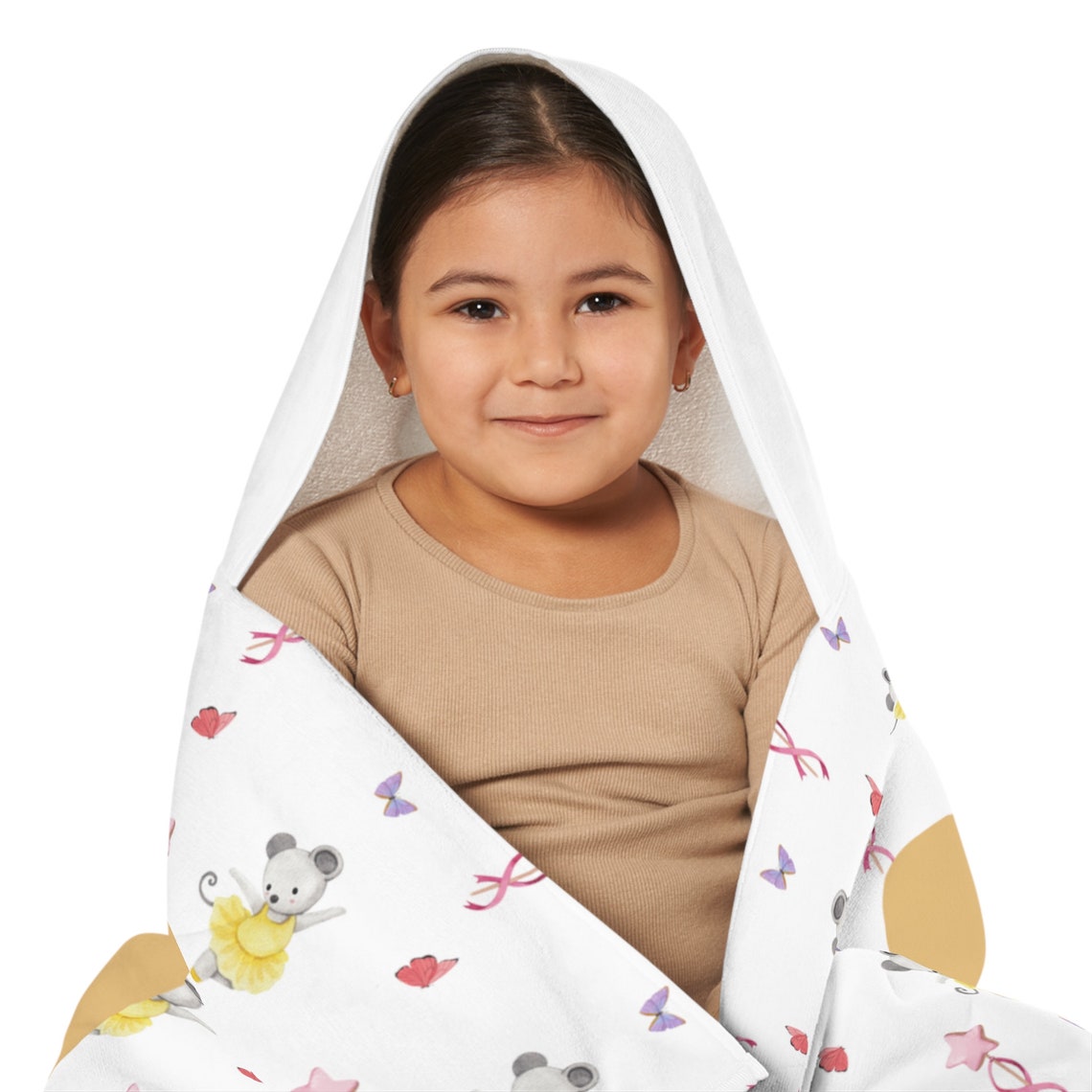 Personalized Dancing Rat Girls Beach Hooded Towel - Kids Magical Wand ...