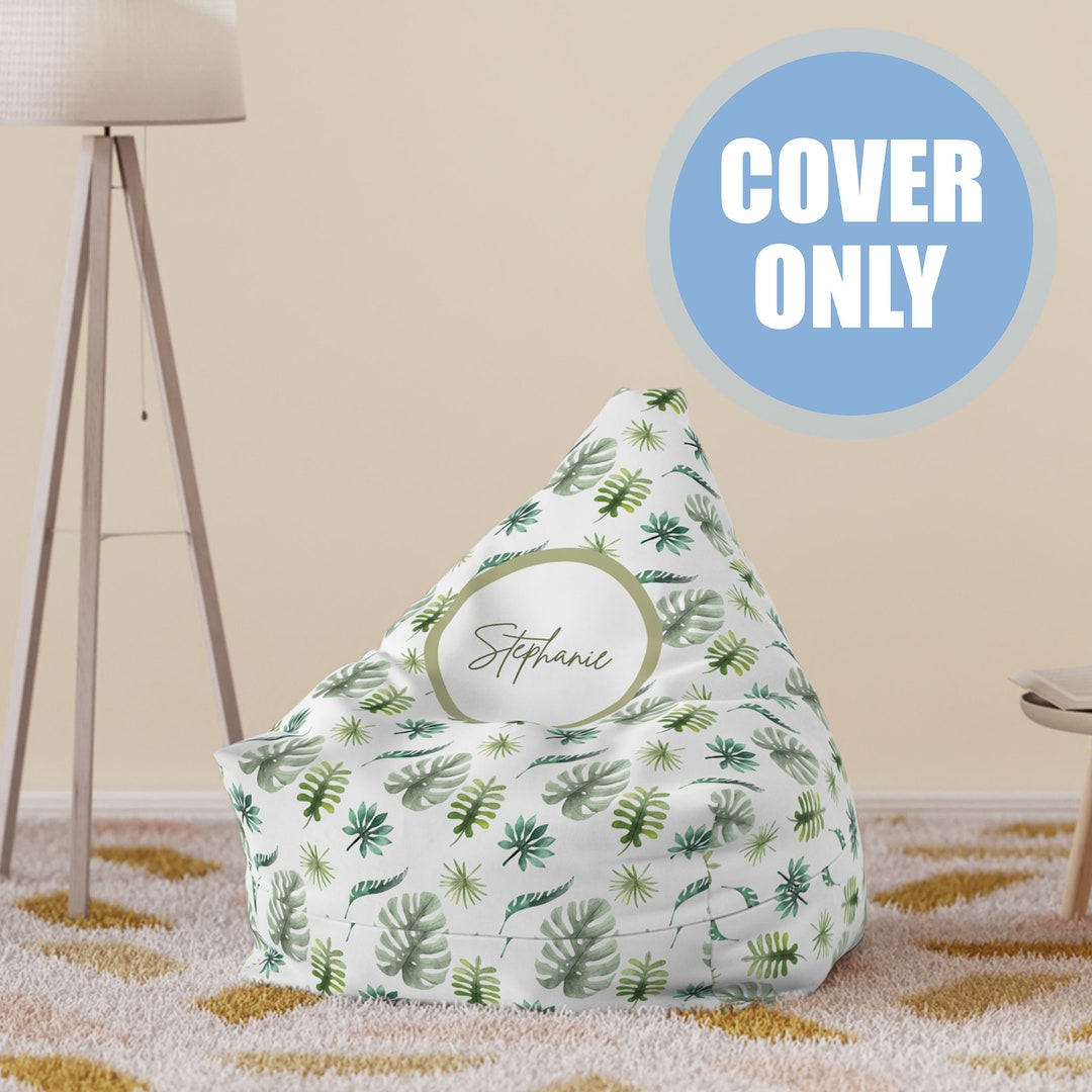 Personalized Bean Bag Chair Cover, Custom Name Plants Design Bean Cover, Kids Bean Bag - Etsy