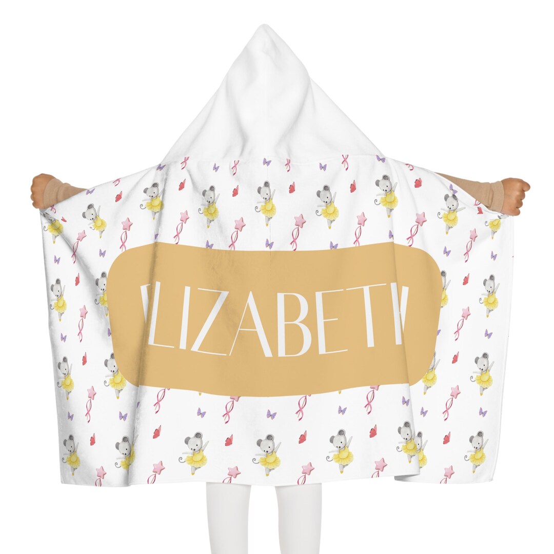 Personalized Dancing Rat Girls Beach Hooded Towel - Kids Magical Wand ...