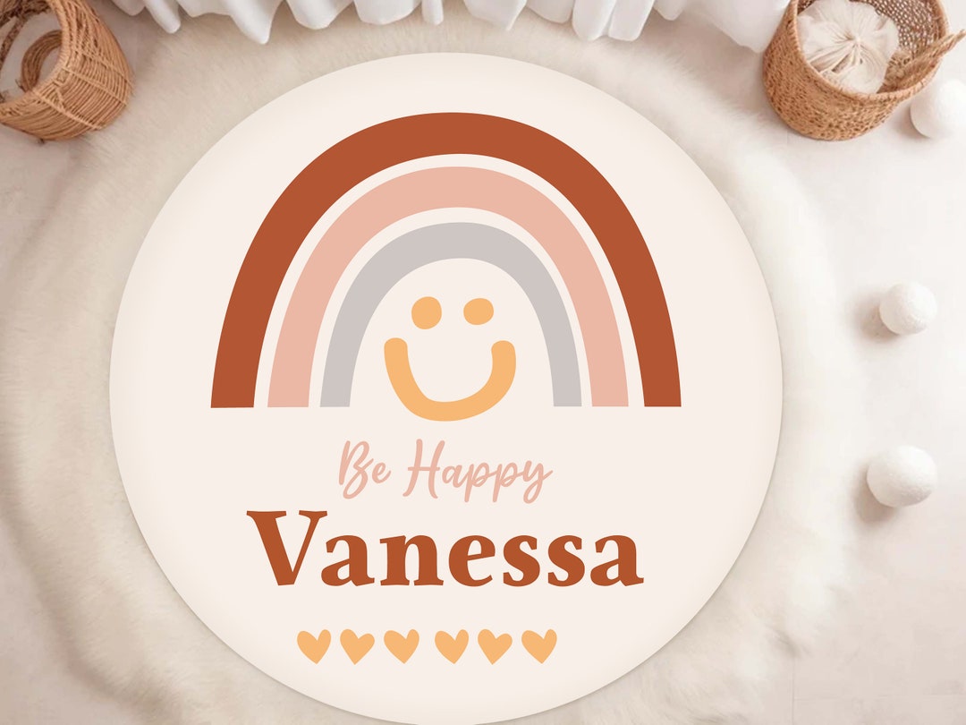 Personalized Office Decor, Be Happy Rug, Pattern Rug, Inspirational Rug ...