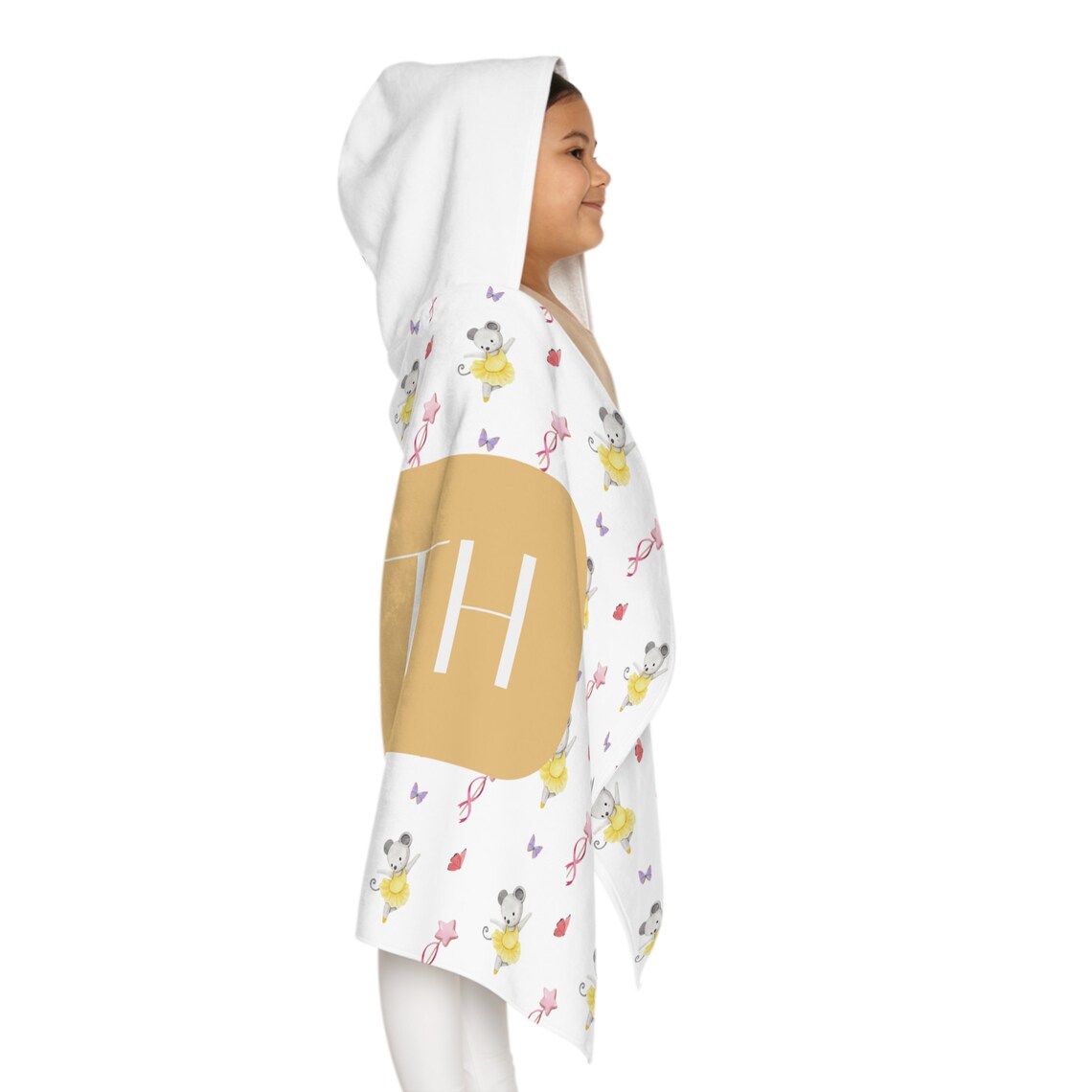 Personalized Dancing Rat Girls Beach Hooded Towel - Kids Magical Wand ...