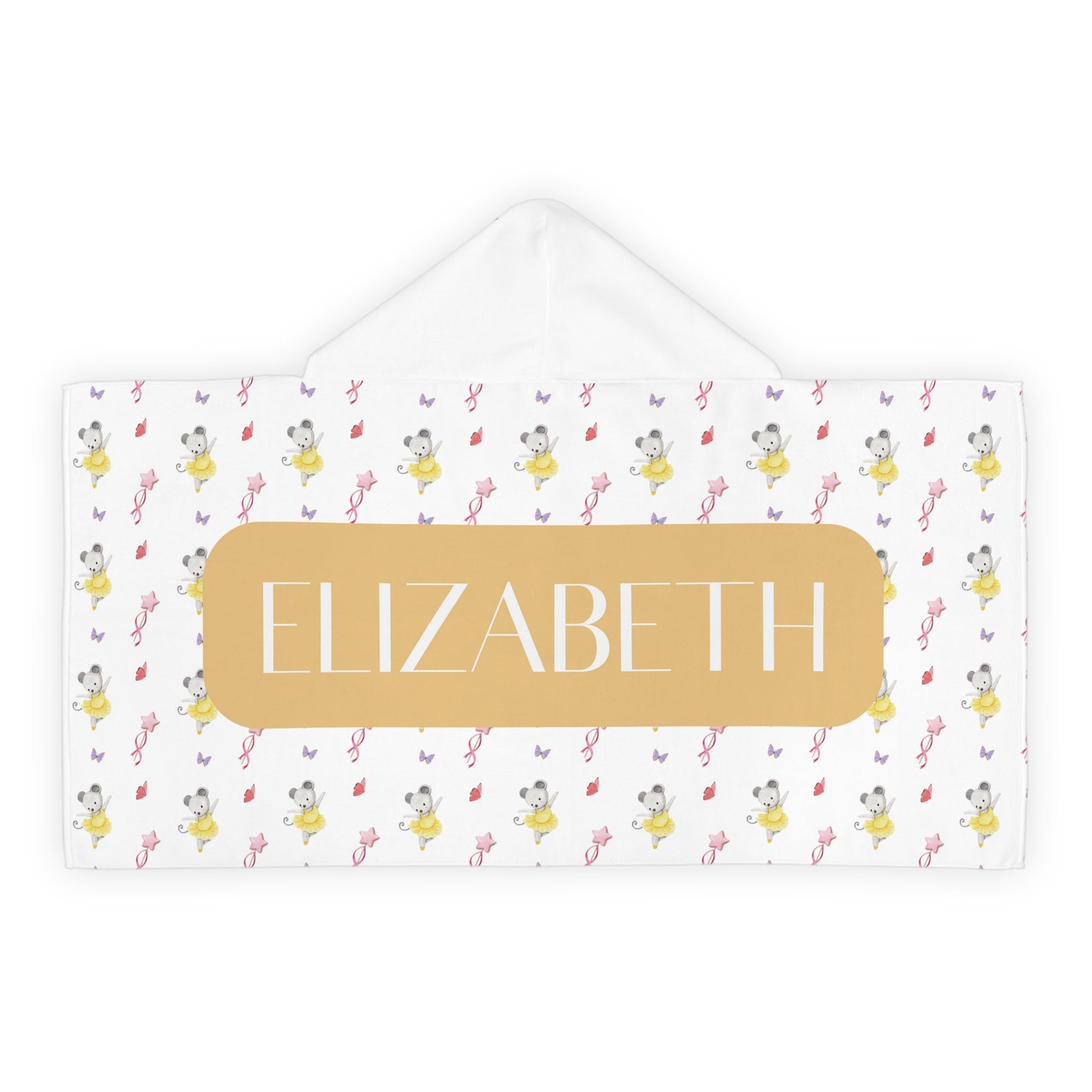 Personalized Dancing Rat Girls Beach Hooded Towel - Kids Magical Wand ...