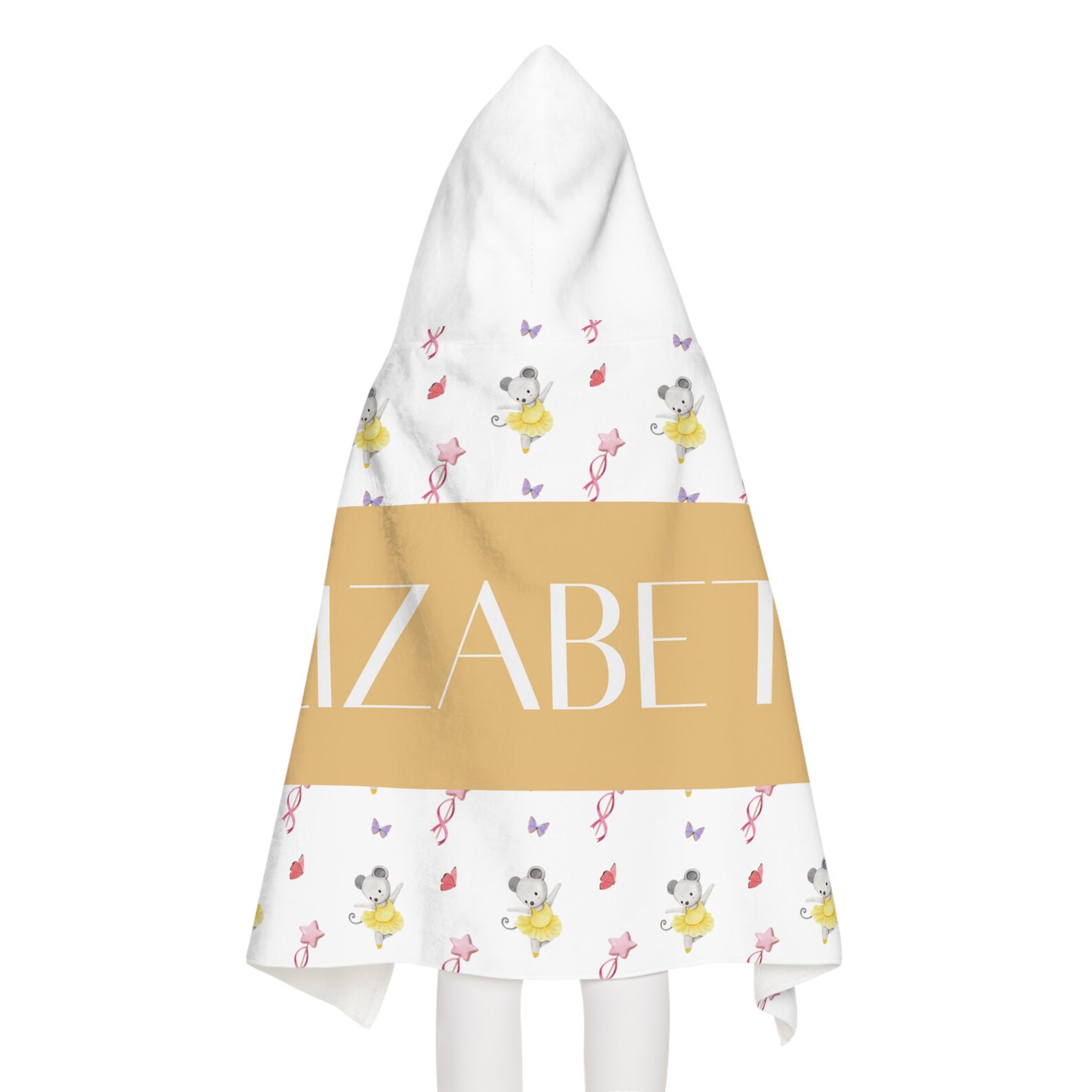 Personalized Dancing Rat Girls Beach Hooded Towel - Kids Magical Wand ...
