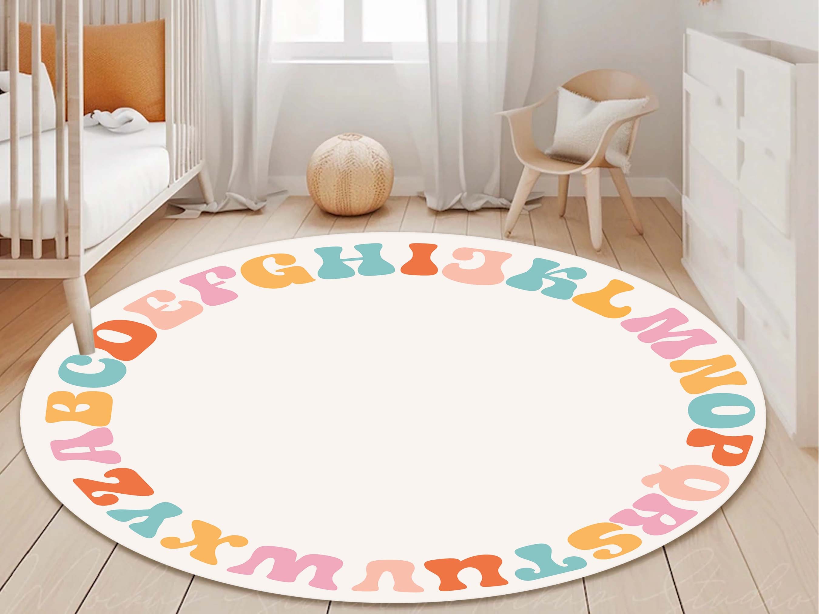 ABC Nursery Rug, Alphabet Playmat for Kids Room, Classroom Toddler ...
