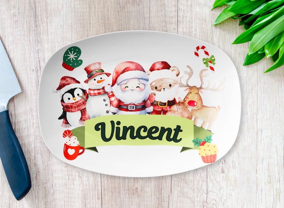 Personalized Christmas Plate for Kids | Holiday Table Decorations for ...