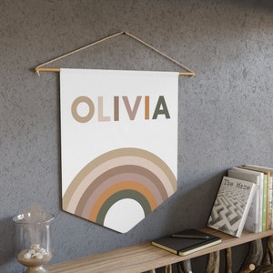 Customizable Boho Rainbow Pennant: Perfect for Kids' Decor and Gifting ...