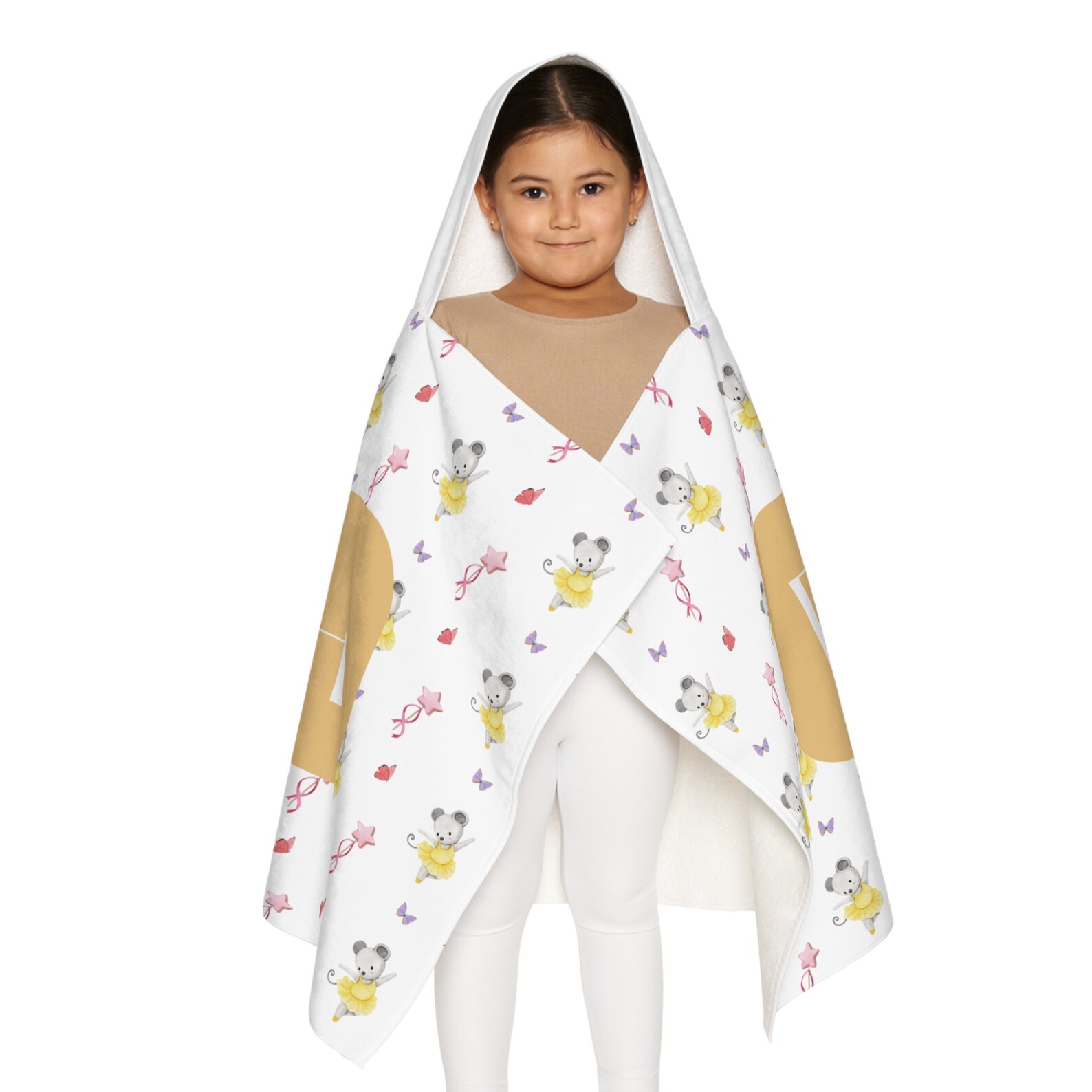 Personalized Dancing Rat Girls Beach Hooded Towel - Kids Magical Wand ...