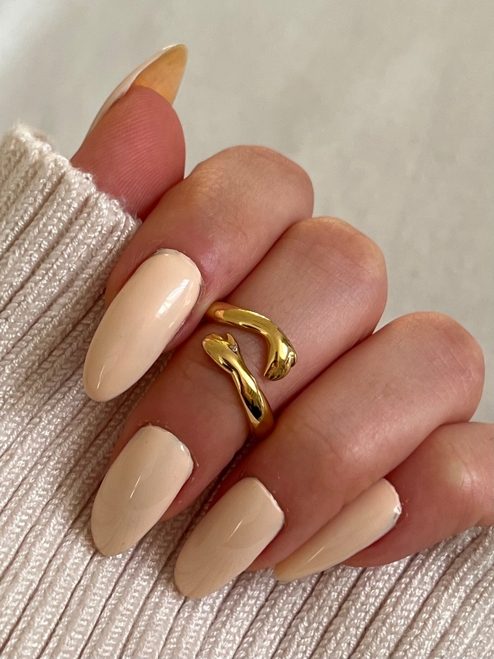 18K Gold Hug Ring Stainless Steel Tarnish Free Ring Gold - Etsy