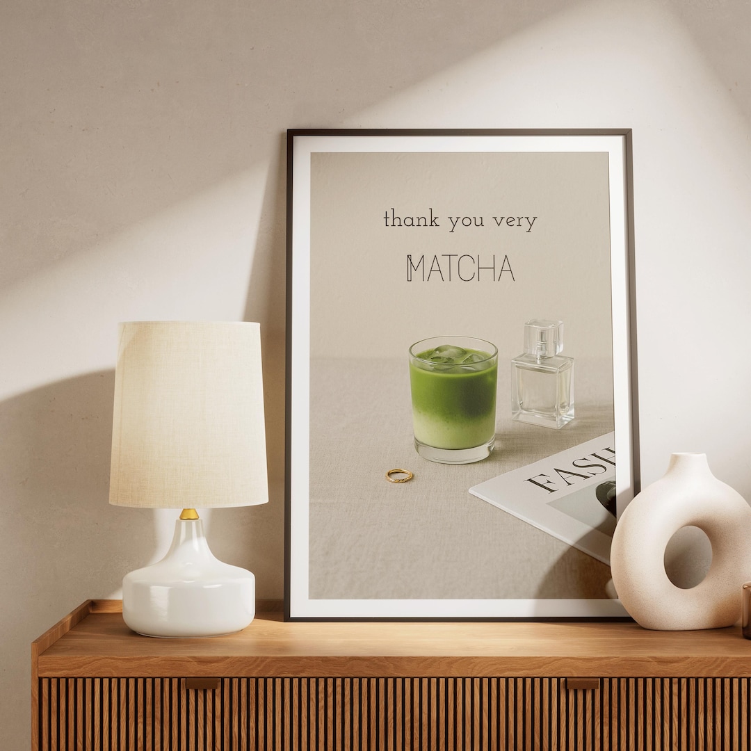 Thank You Very Matcha Printable Wall Art – Matcha Poster, Minimalist ...
