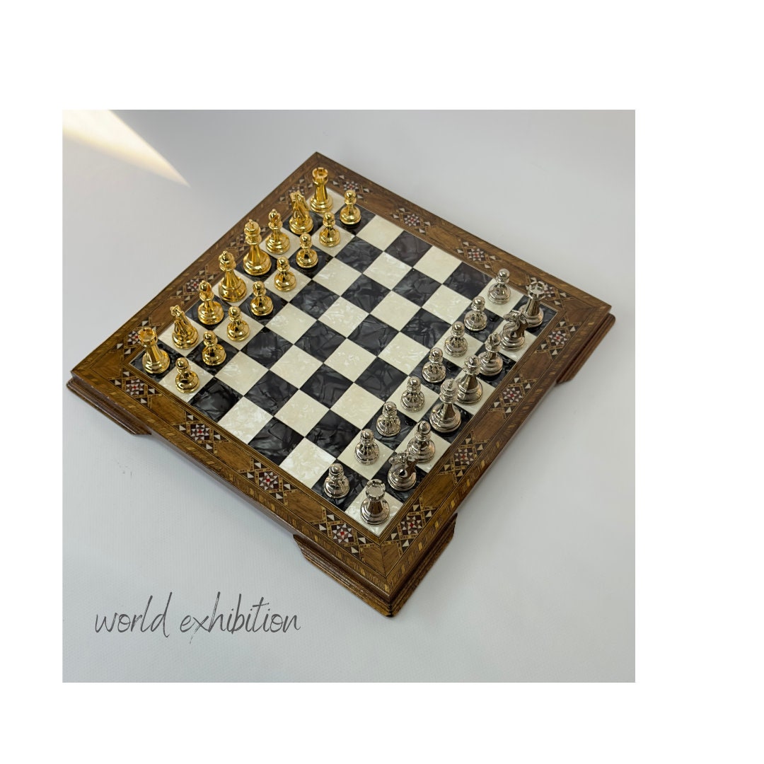Handmade Personalized Metal Chess Pieces With Chess Set, Metal Chess ...