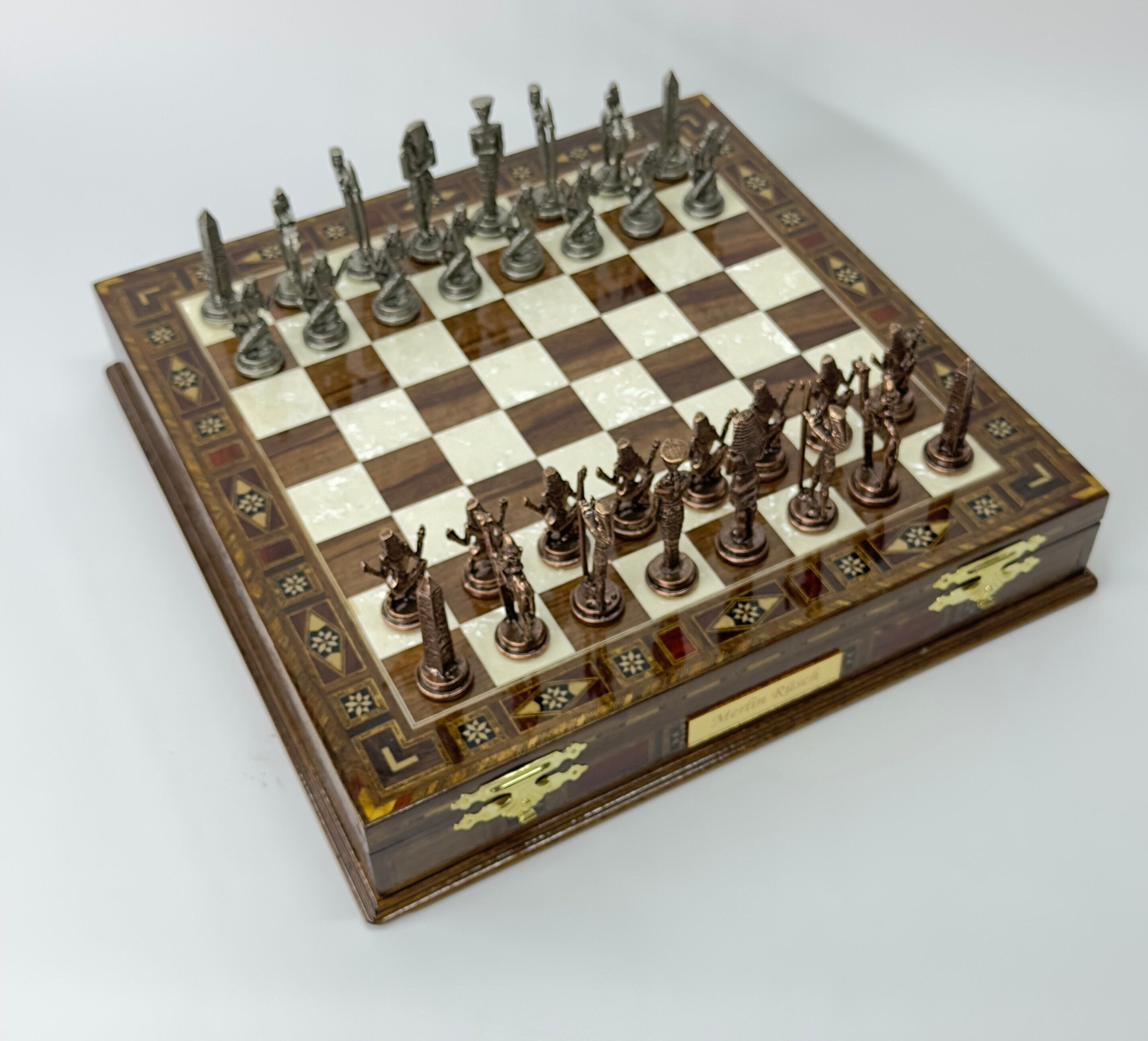 Personalized Collectible Chess Set, Wooden Chess Board With Storage ...