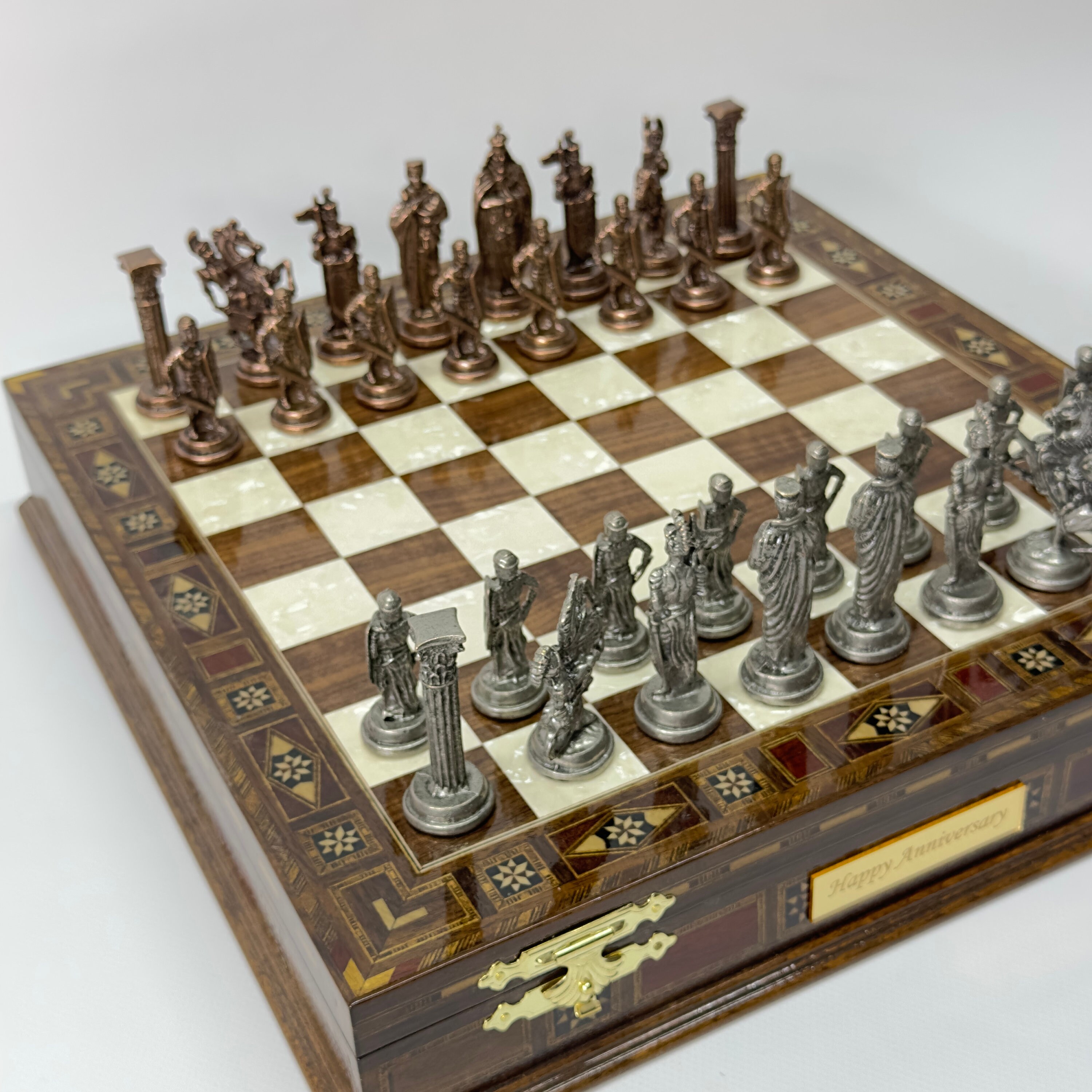 Personalized Collectible Chess Set, Wooden Chess Board With Storage ...