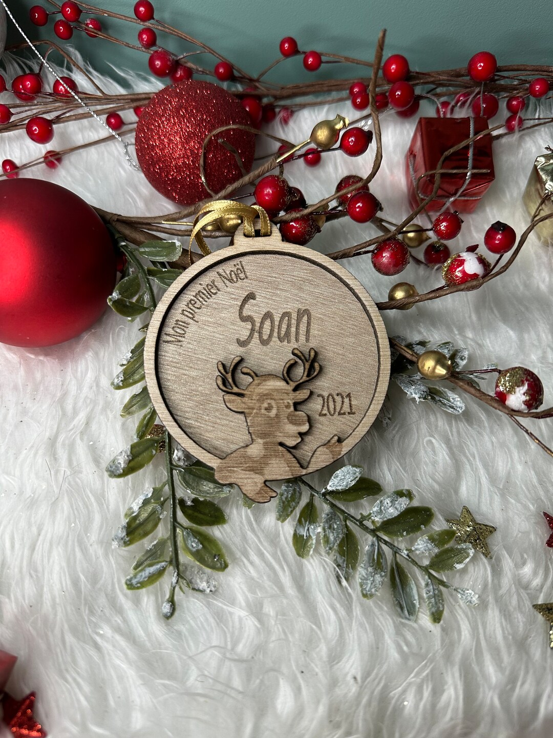 Personalized Wooden my First Christmas Ball Personalized - Etsy