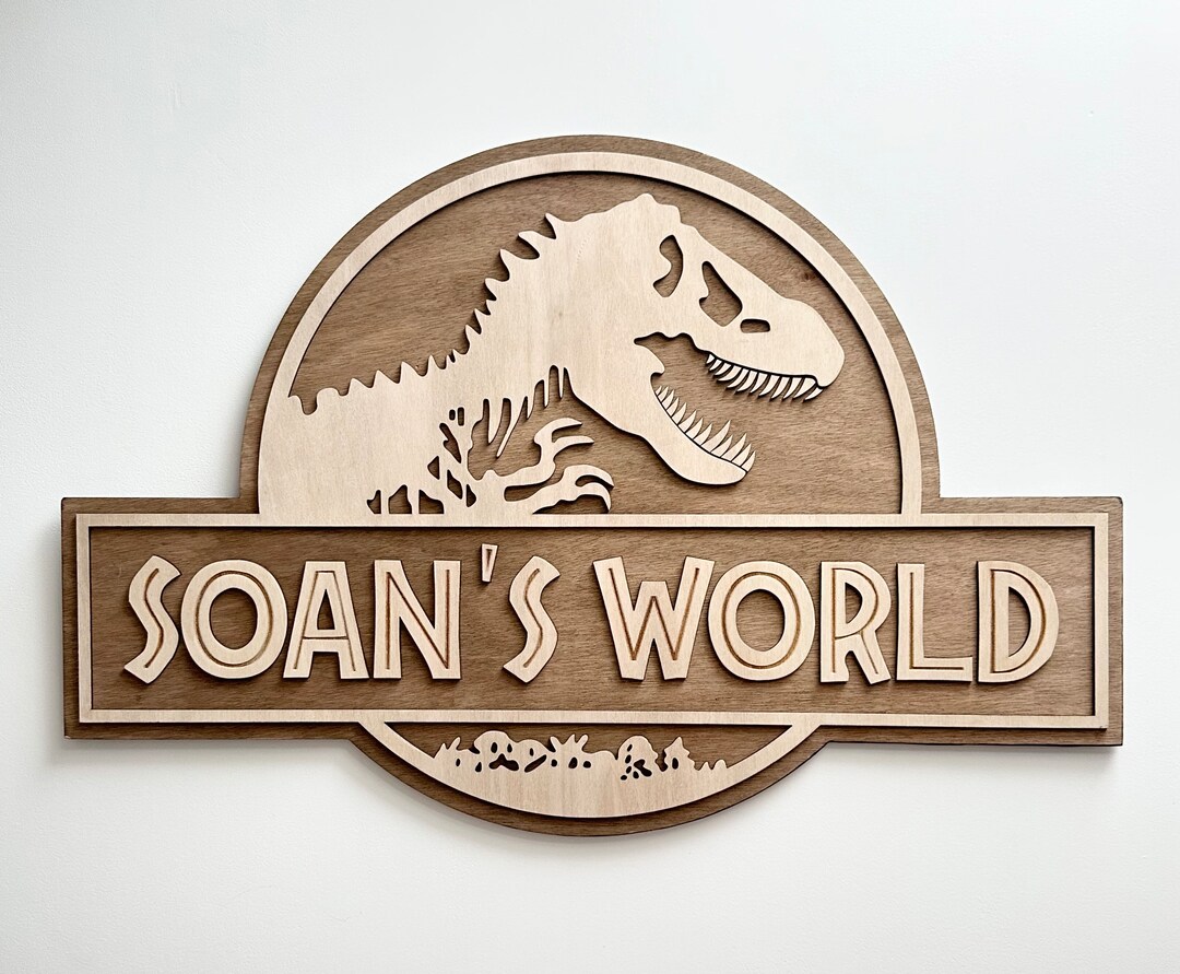 Personalized Jurassic World Wooden Decoration for Birthday Theme ...