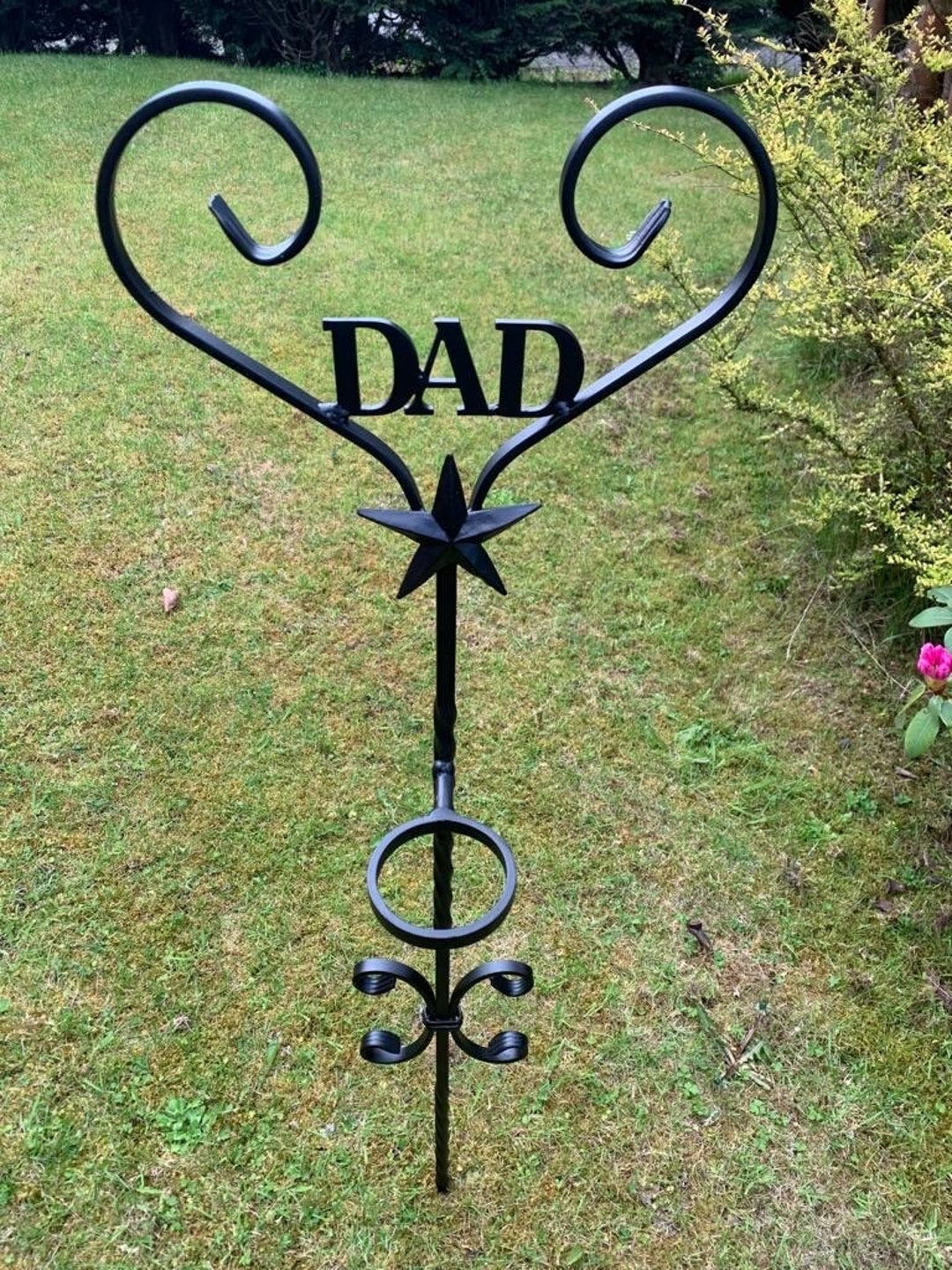 Memorial Wrought Iron Personalised Flower Stand Grave Marker - Etsy
