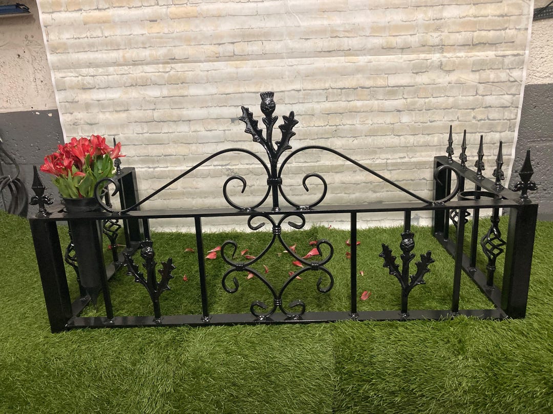 Customisable Memorial Wrought Iron Grave Surround - Etsy