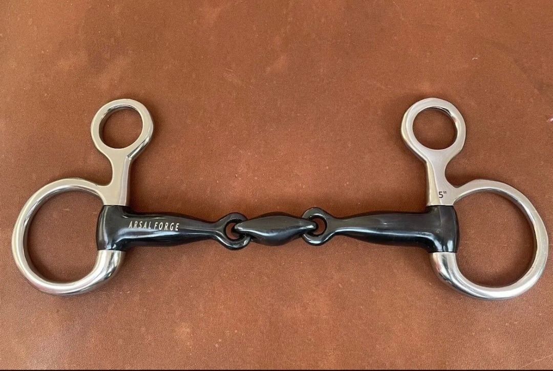 Baucher Hanging Cheek Sweet Iron Snaffle Bit Double Jointed Lozenge ...