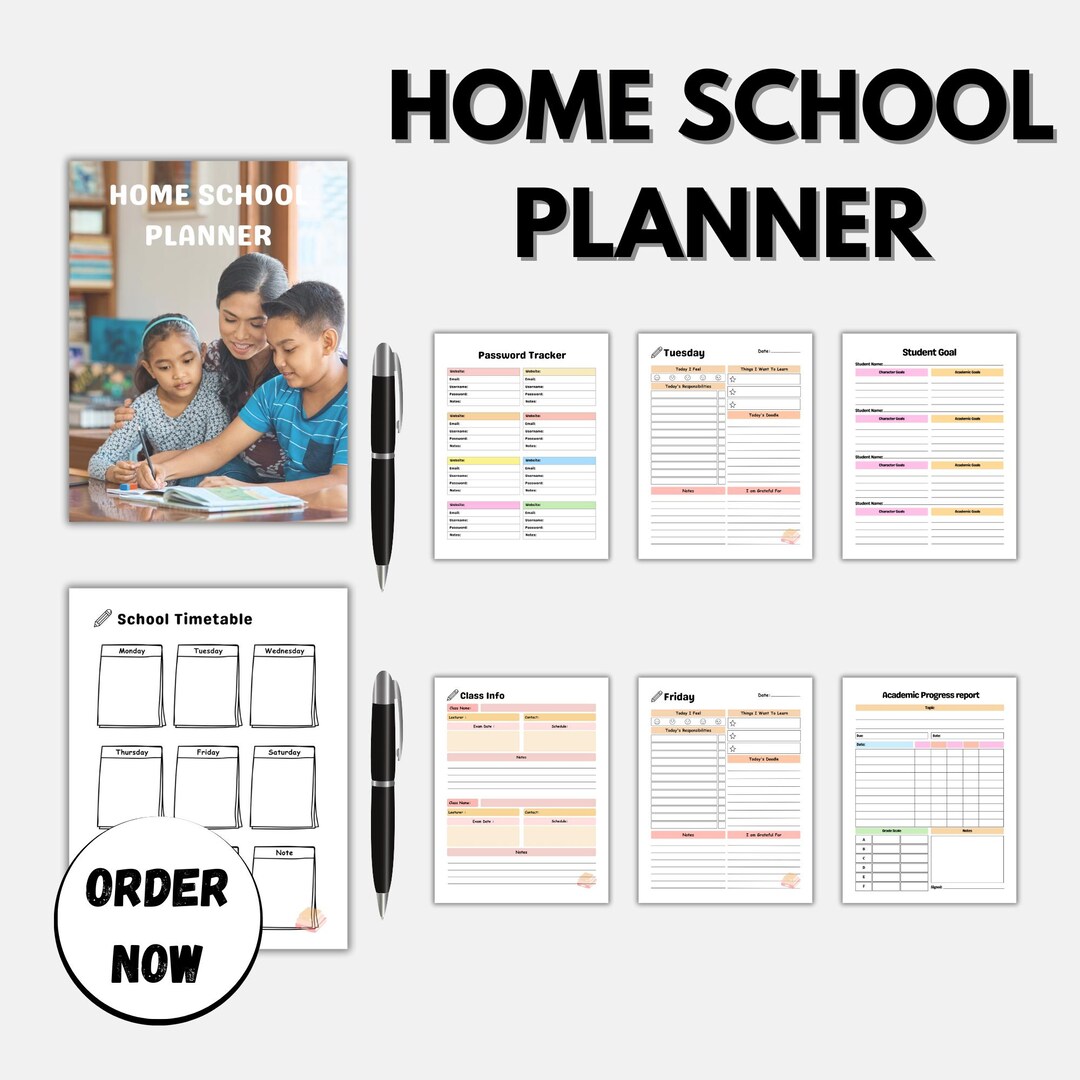Homeschool Planner Lesson Plan Organizer Curriculum Tracker Daily ...