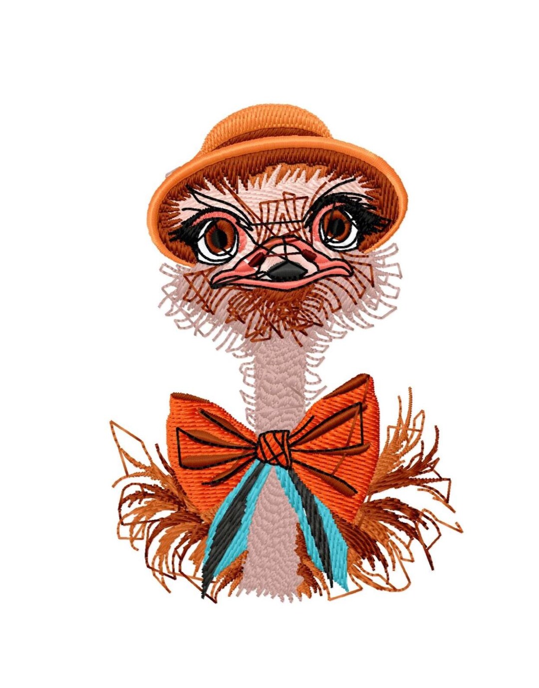 Funny Ostrich Embroidery Design – Cute Bird Machine Embroidery Pattern ...