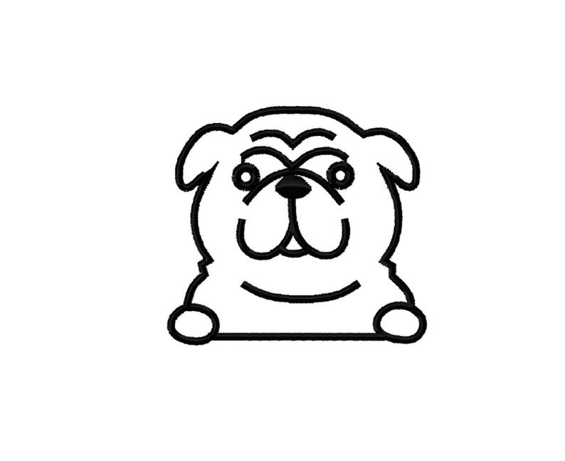 Bulldog Embroidery Design Digital Machine File for Instant Download 4 ...
