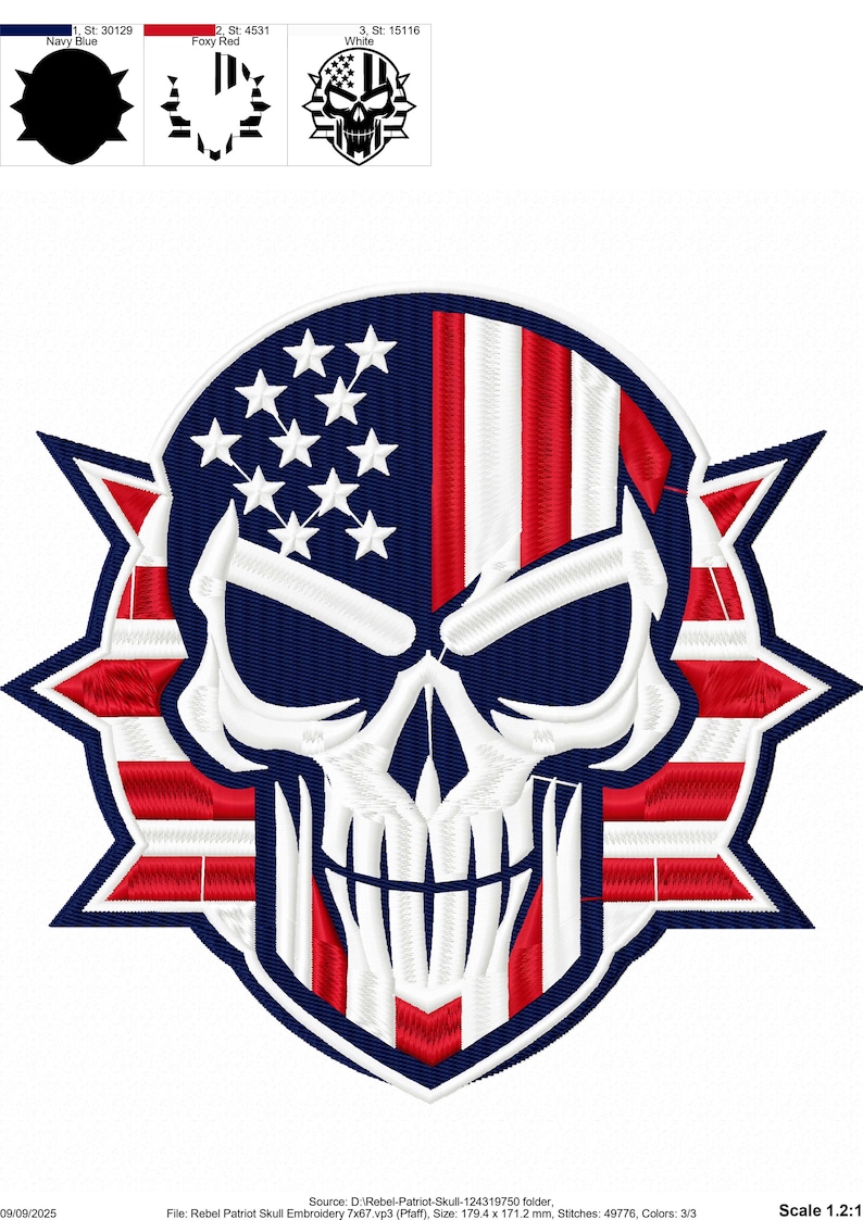 American Flag Punisher Skull Embroidery Design (digital Download) - Etsy