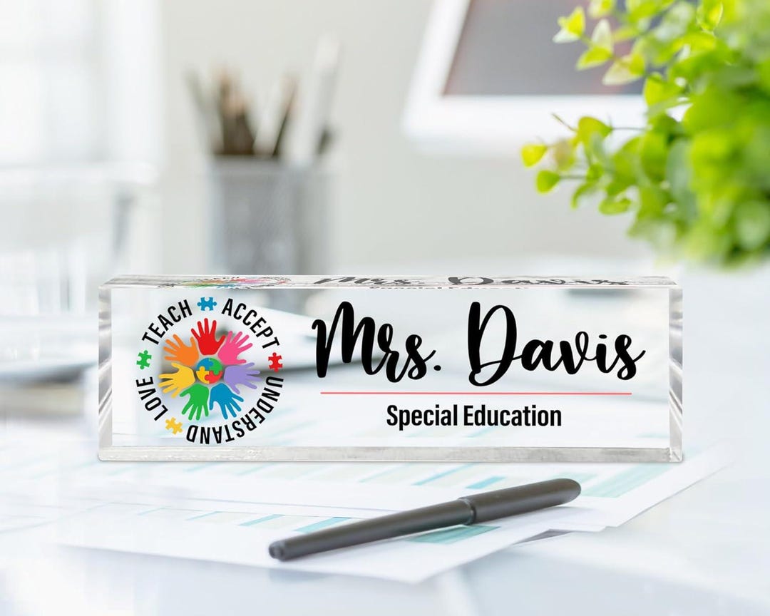 Teacher Desk Name Plate, Teacher Name Plate, Personalized Name Plate ...