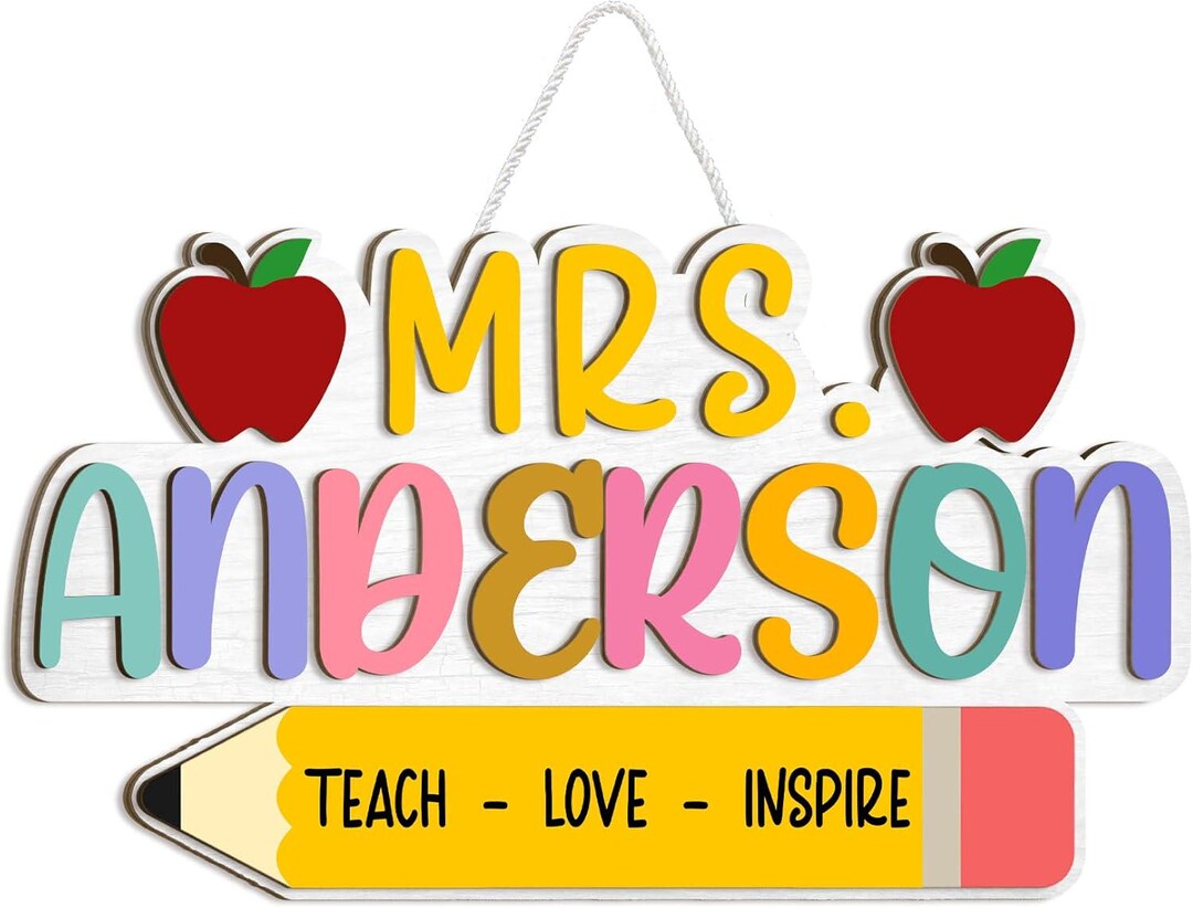 Personalized 3D Teacher Name Door Sign, Classroom Welcome Sign, Teacher ...