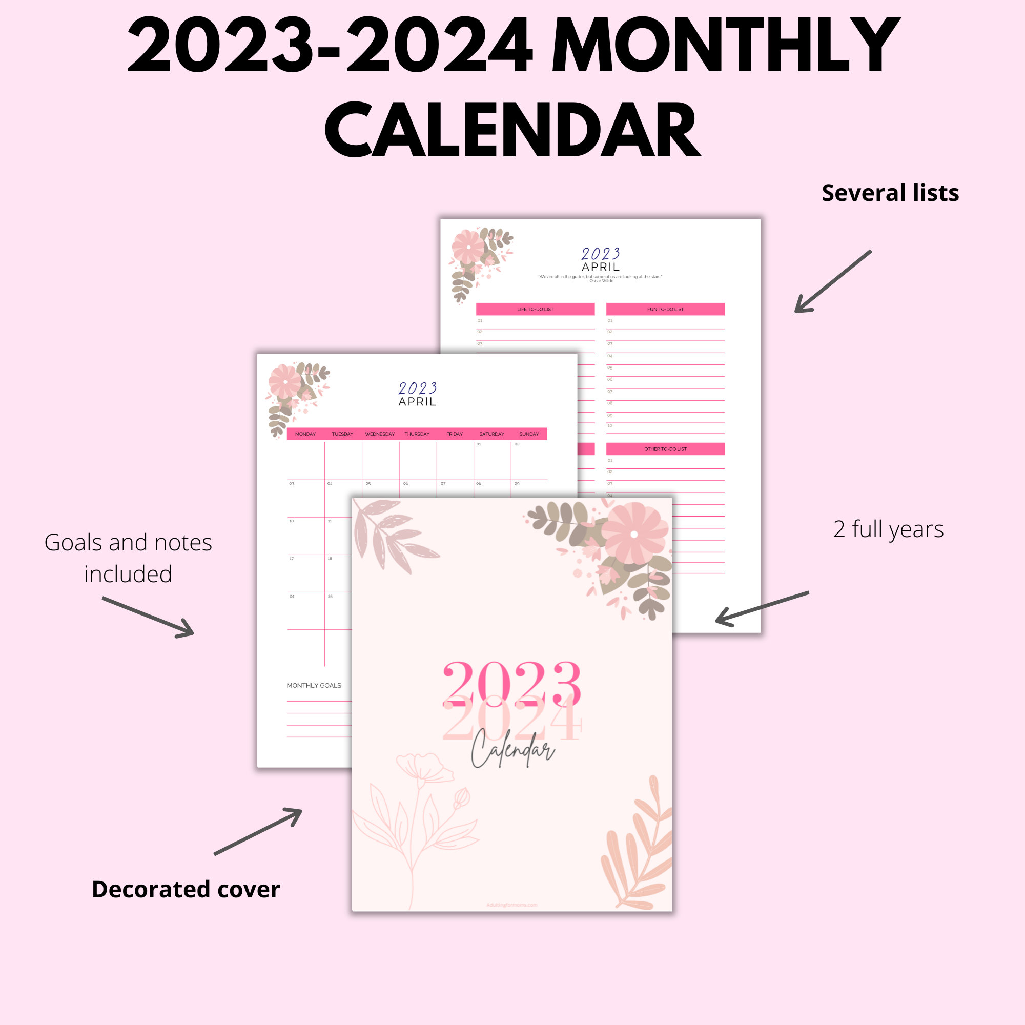 2023-2024 Monthly Calendar - Etsy
