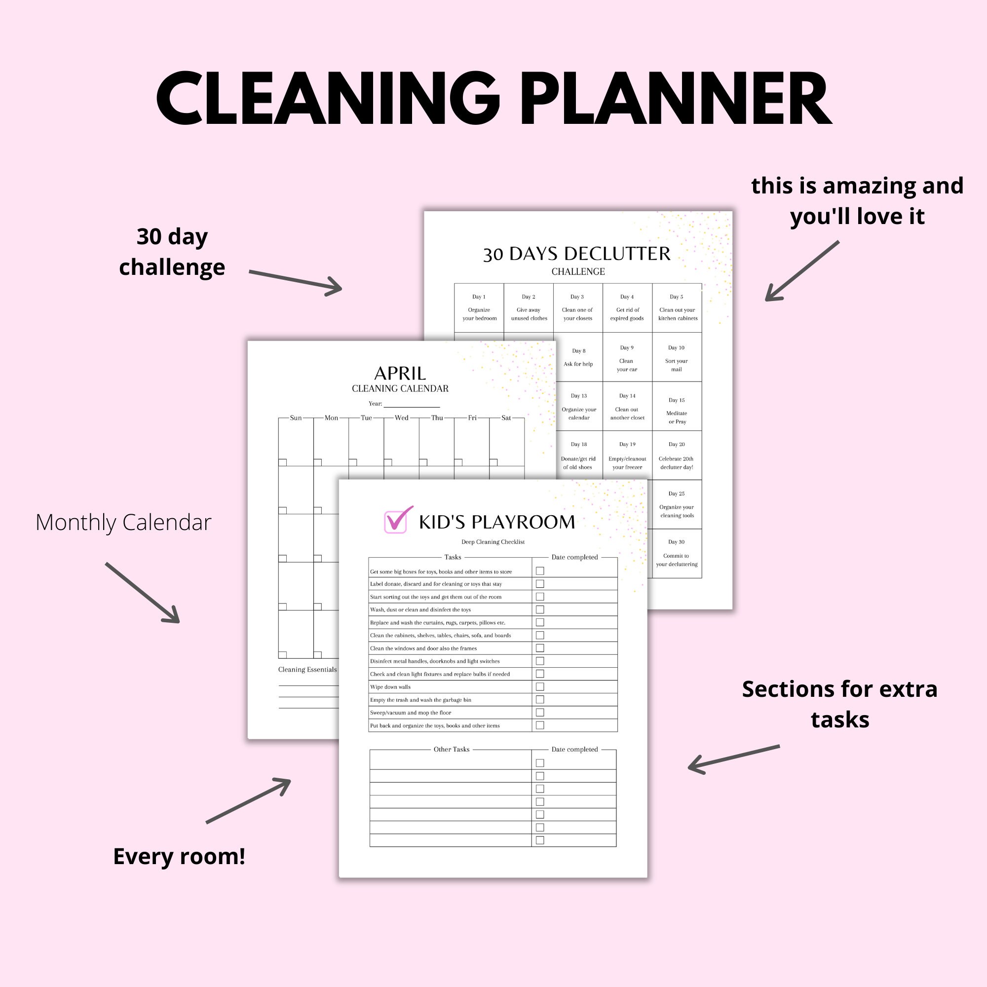 Home Cleaning Planner - Etsy