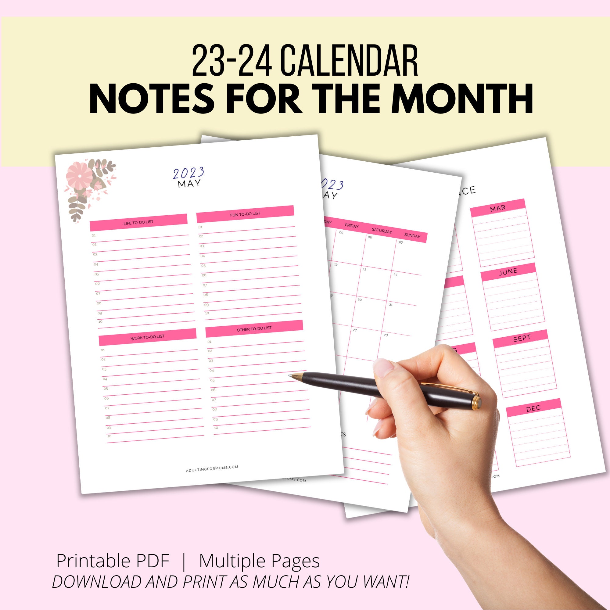 2023-2024 Monthly Calendar - Etsy